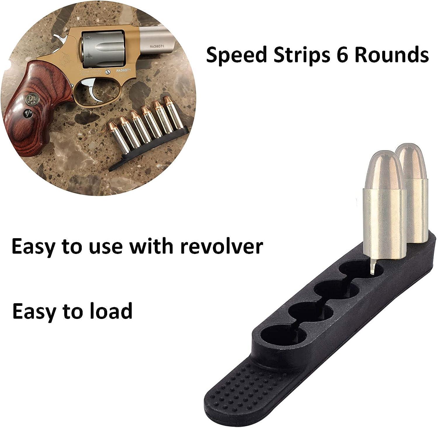 Ficero Speed Strips for 38 357 Caliber, Black Speed Strip 6 Round (4 Pack)