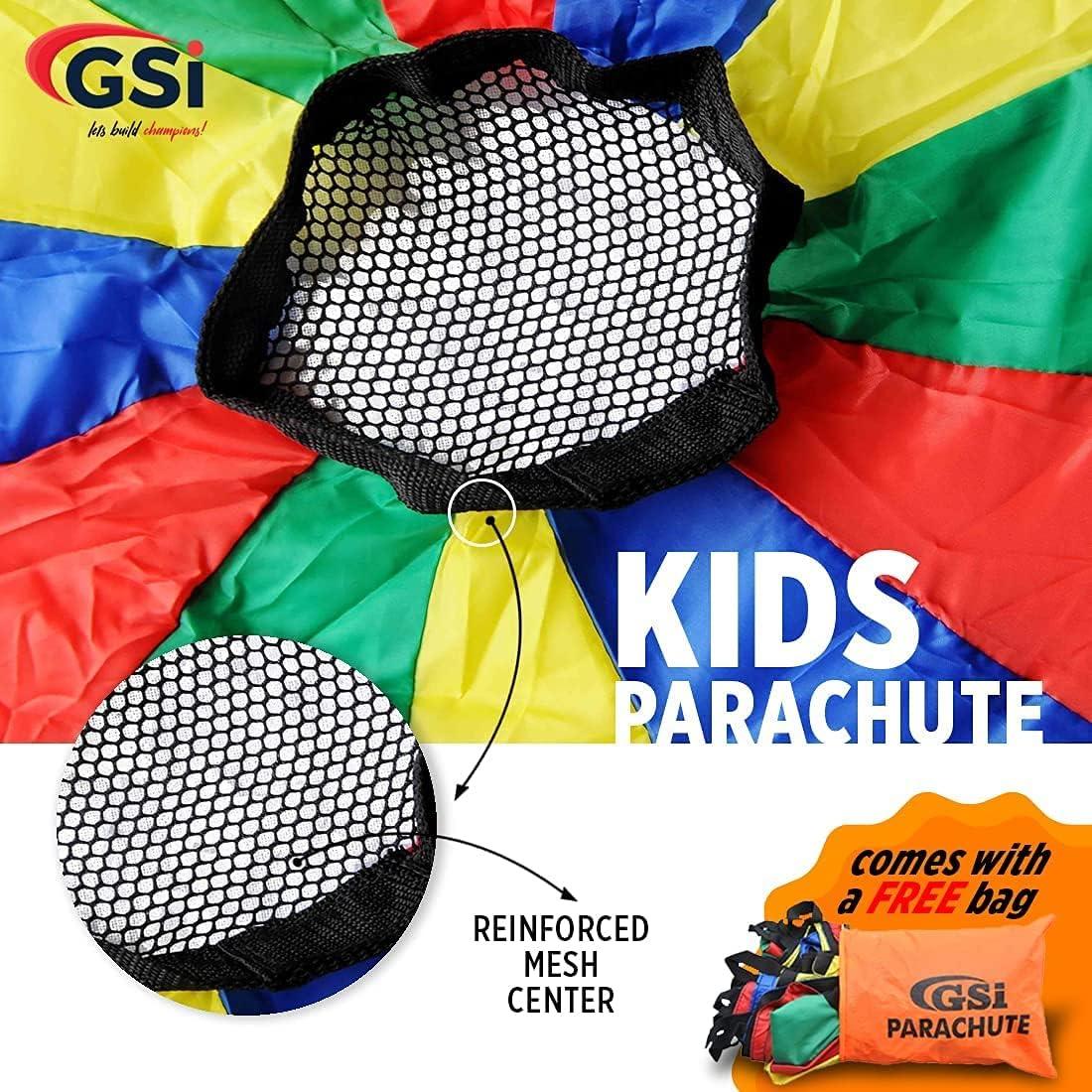 GSI Kids 6-Foot Rainbow Play Parachute Toy for Cooperative Fun and ...