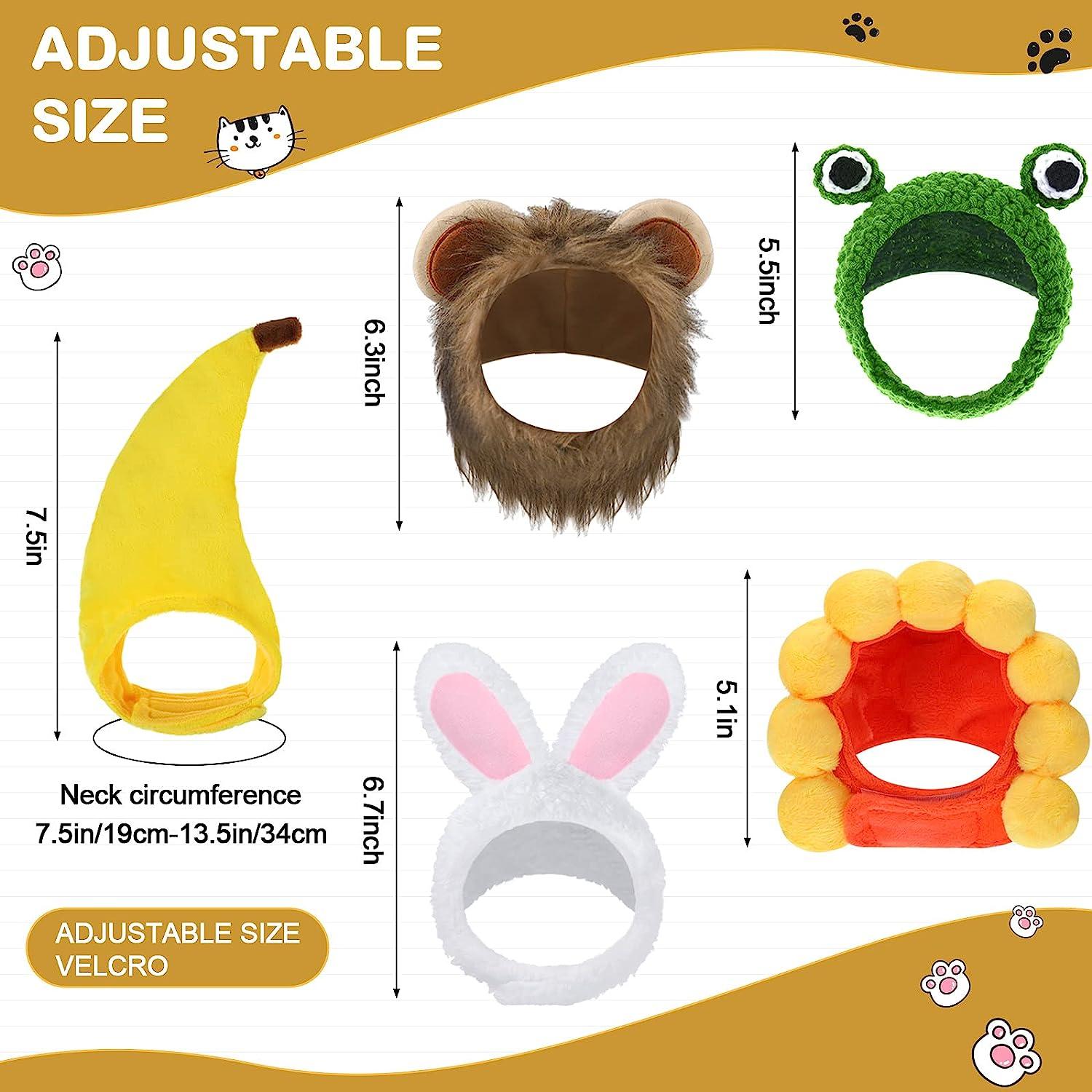 5 Pcs Cat Hat Adorable Costume Bunny Hat with Ears Funny Mane Cat Hat ...