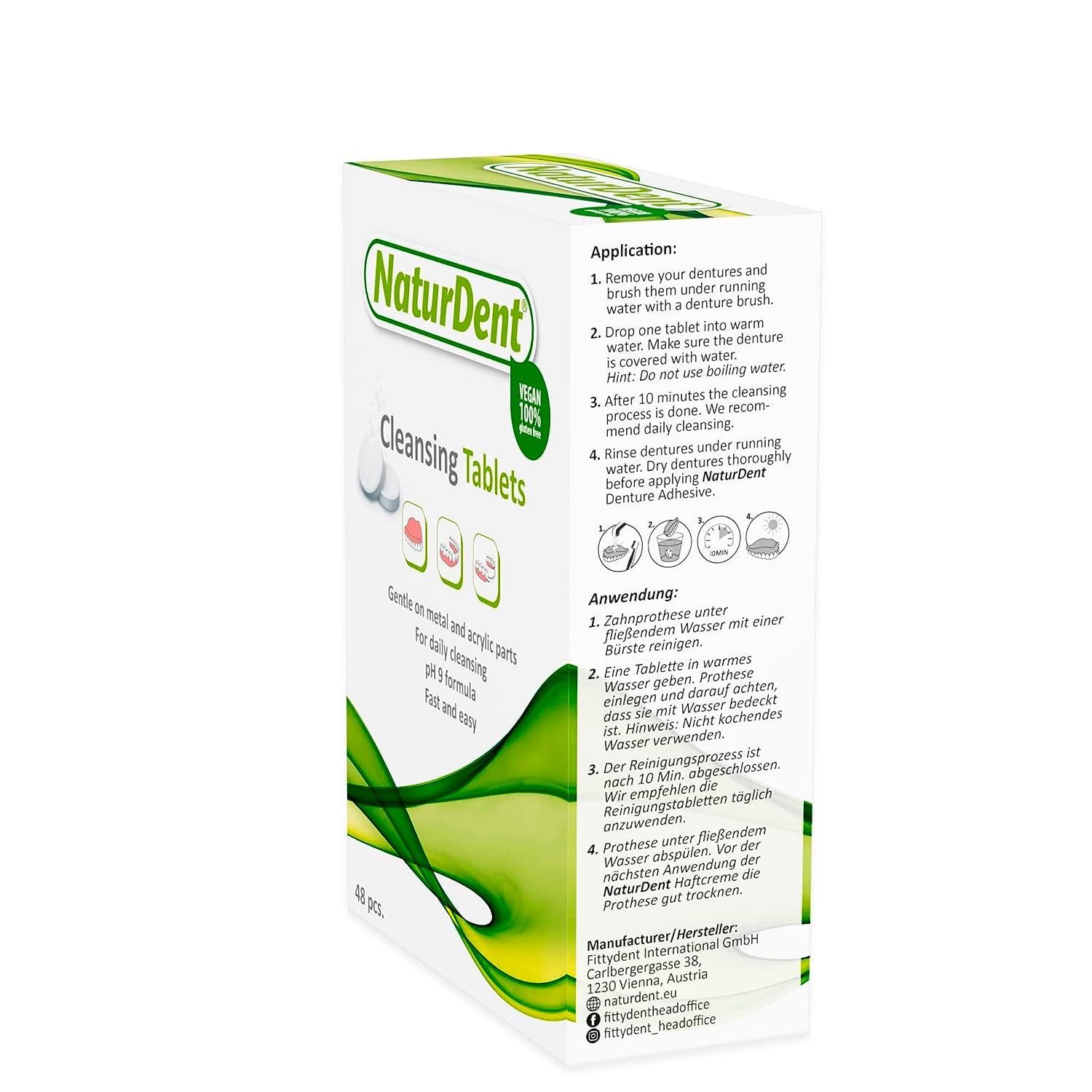 NaturDent Denture Cleaner Tablet - Removes Stains, Plaque, and Odor ...