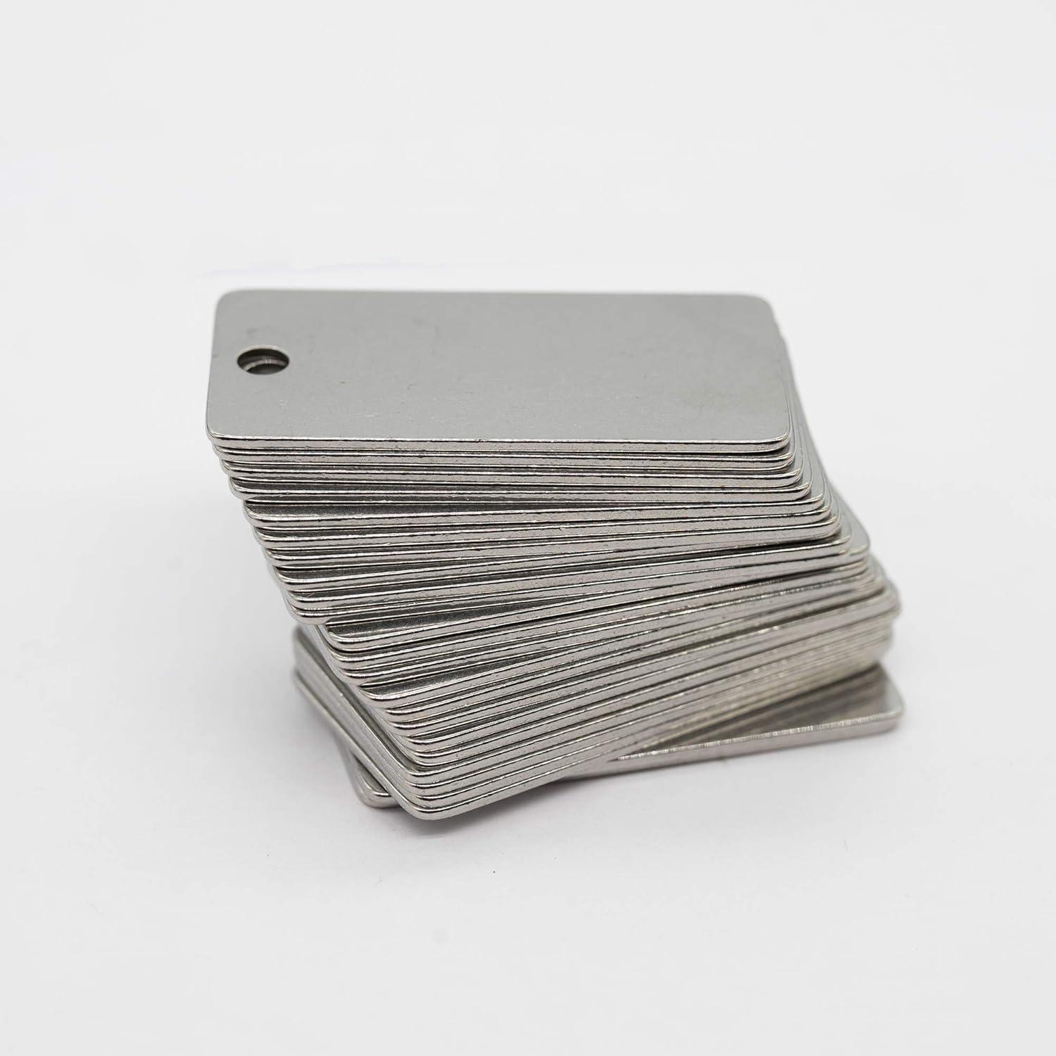 StayMax 25 Pack Stainless Steel Rectangle Stamping Blanks with One Hole ...