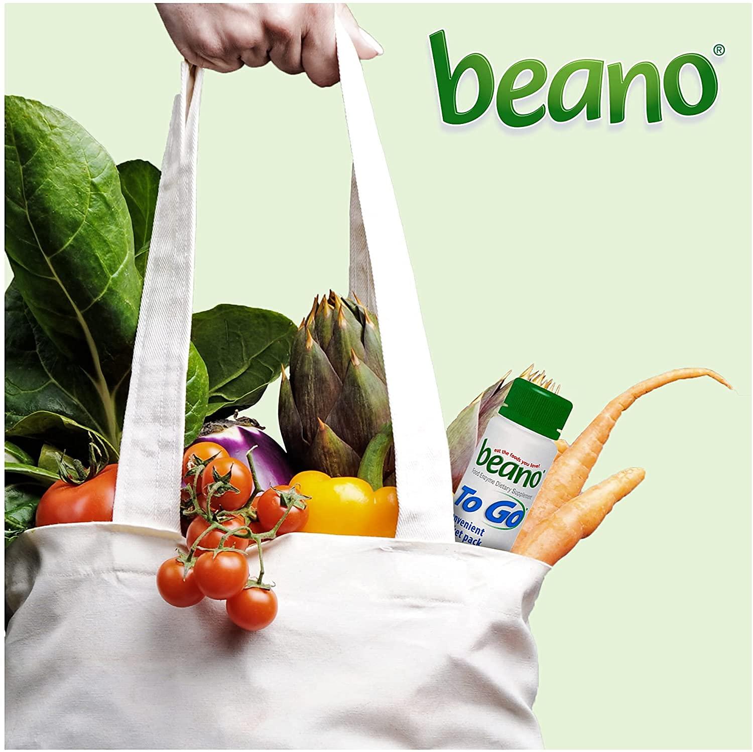 Beano To Go Digestive Enzyme Supplement | Gas Prevention | Gluten-Free ...