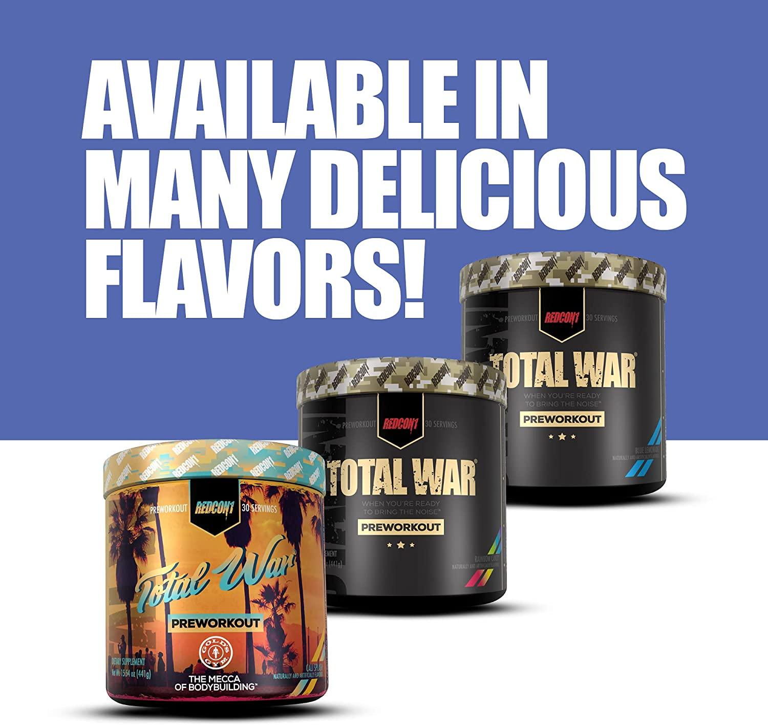 Redcon1 Total War Pre Workout - 30 Servings, Energy Boost, Endurance ...