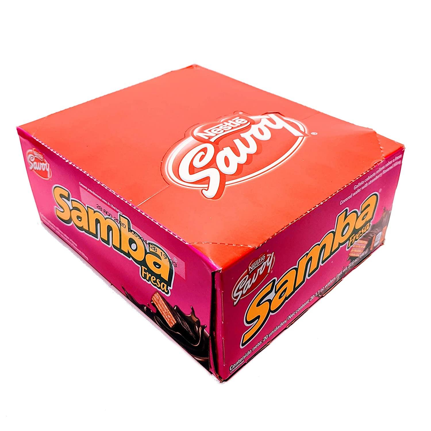 SAMBA Fresa Chocolate Covered Strawberry Filled Cookies - 20 Units, 32g ...