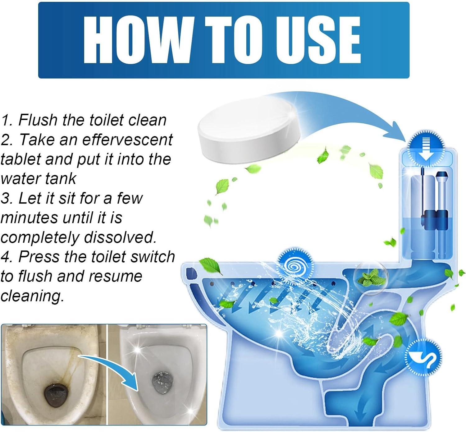 12PCS Toilet Cleaner Tablets Toilet Bowl Cleaner Toilet Stain Remover ...