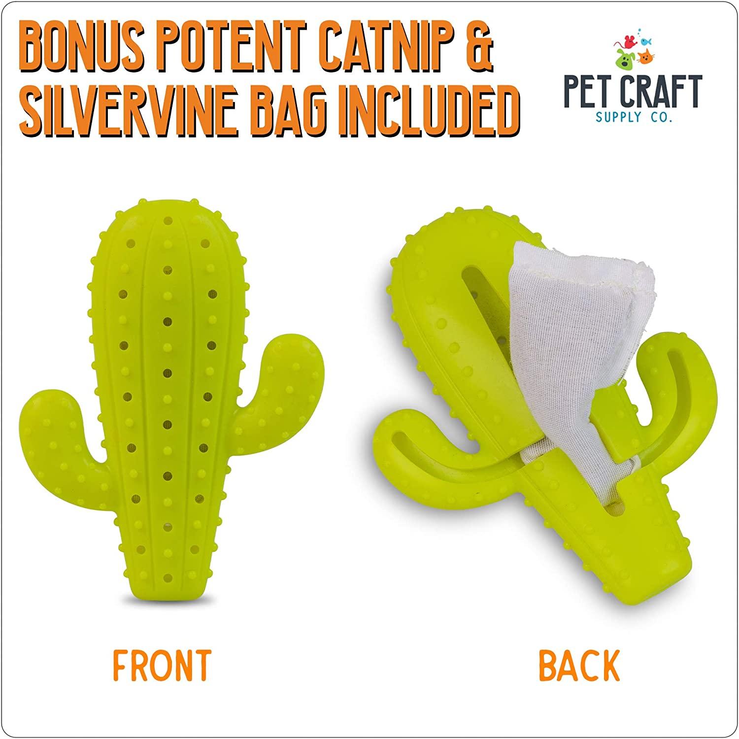 Pet Craft Supply Cactus Interactive Cat Toy - Bite Resistant Natural ...