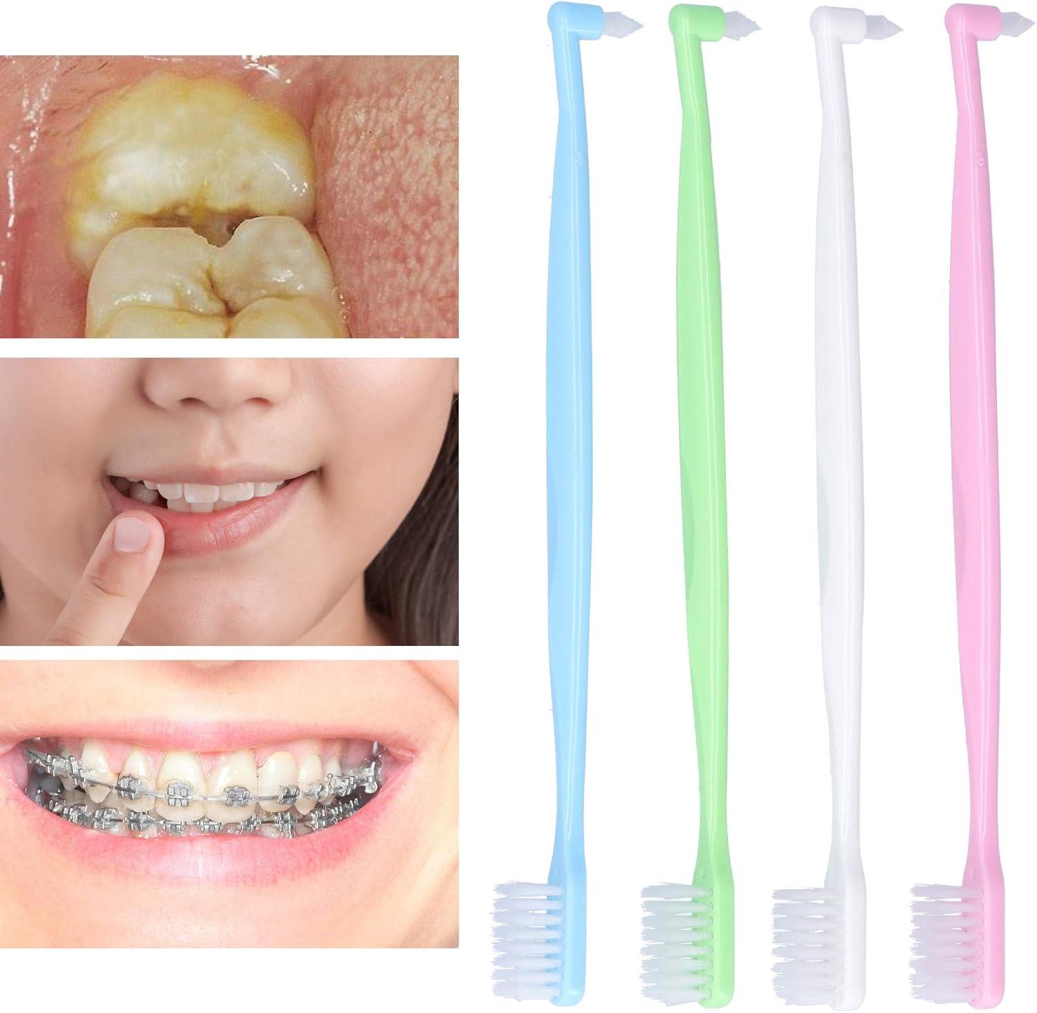 4PCS Orthodontic Toothbrush Set - Double-Ended Interspace Toothbrush ...