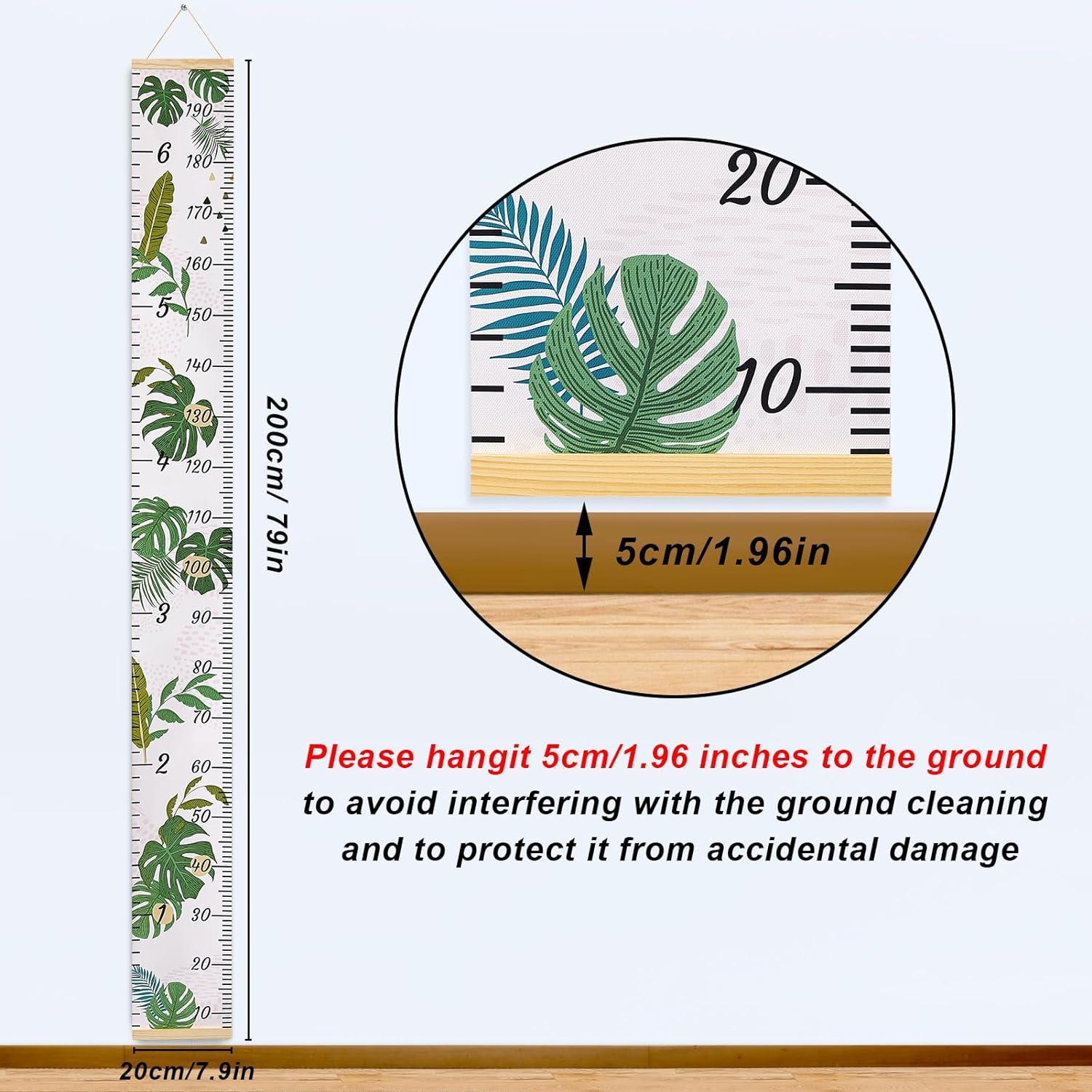 MHJY Kids Height Measure Wall Chart - Tropical Jungle Theme - 7.9'' x ...