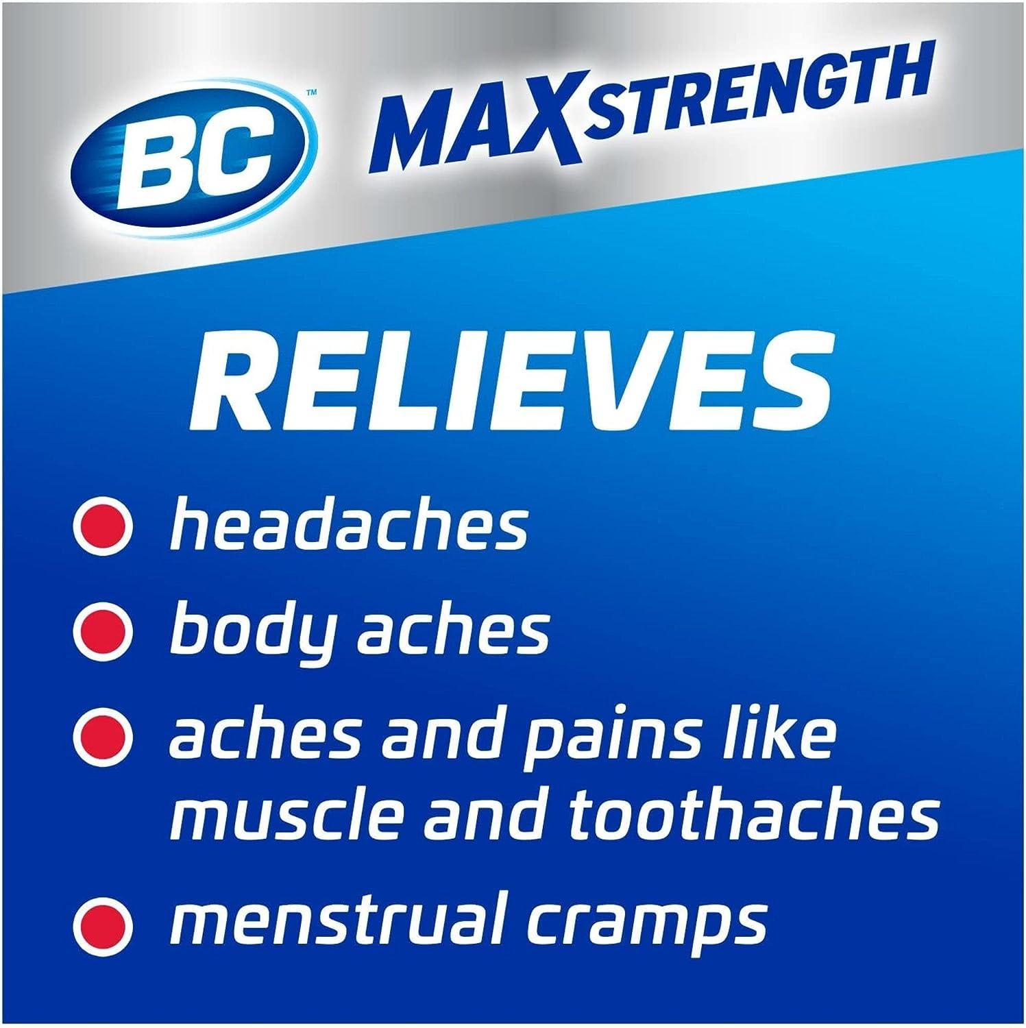 BC Max Strength Fast Pain Relief Powder - Lemonade Flavor, Aspirin ...