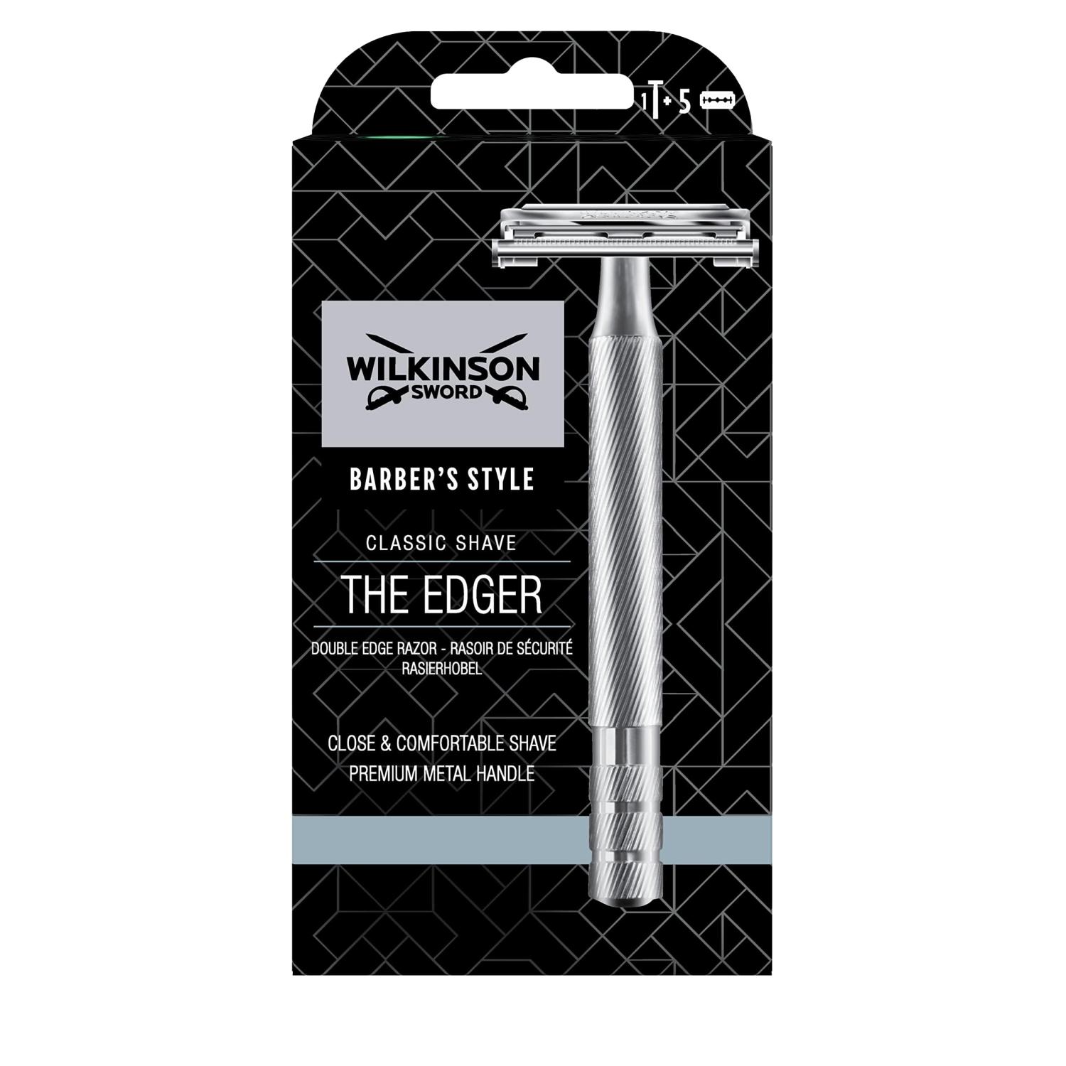 Wilkinson Sword Edger Razor - Pack of 1 Handle & 5 Rechargeable Blades ...