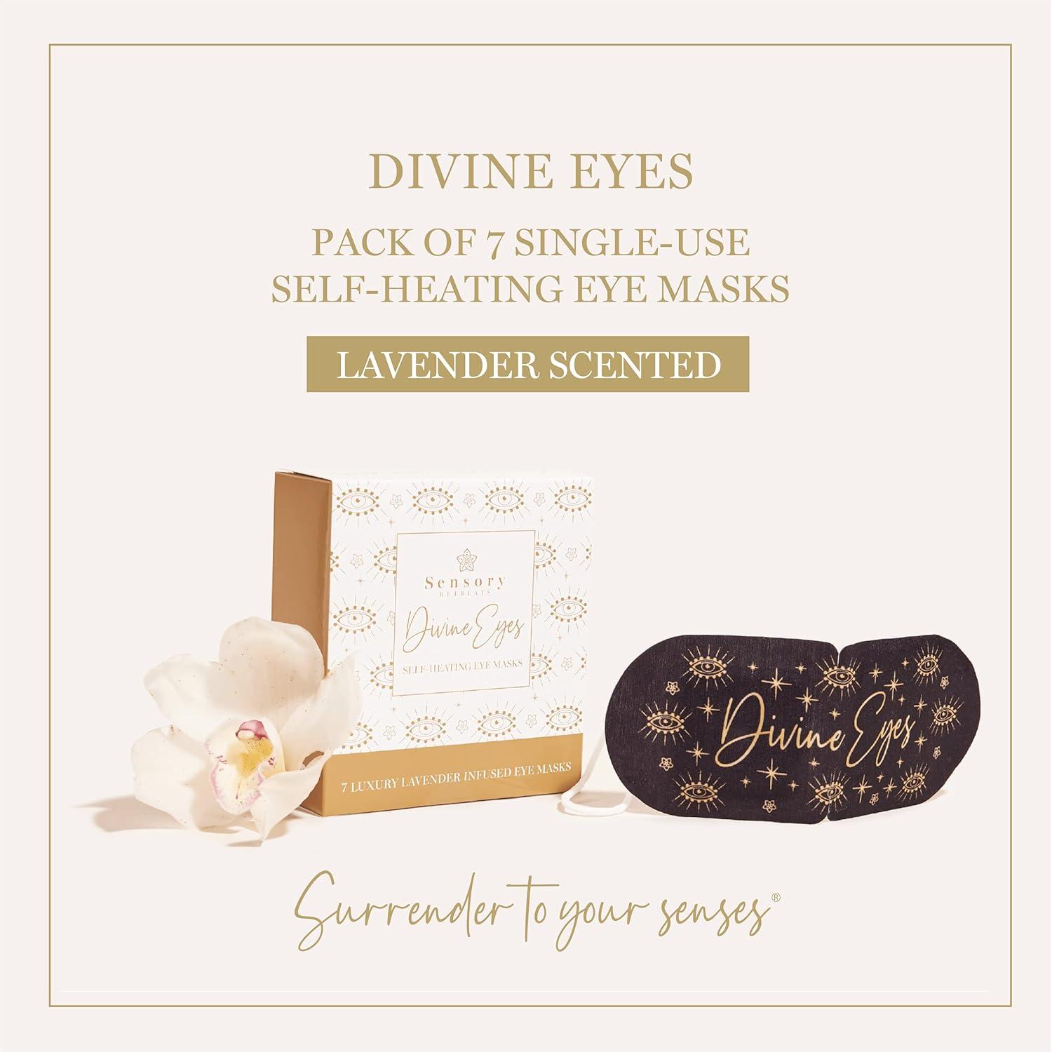 7 Divine Eyes Self-Heating Eye Masks Box of 7 Relaxing Lavender Eye ...