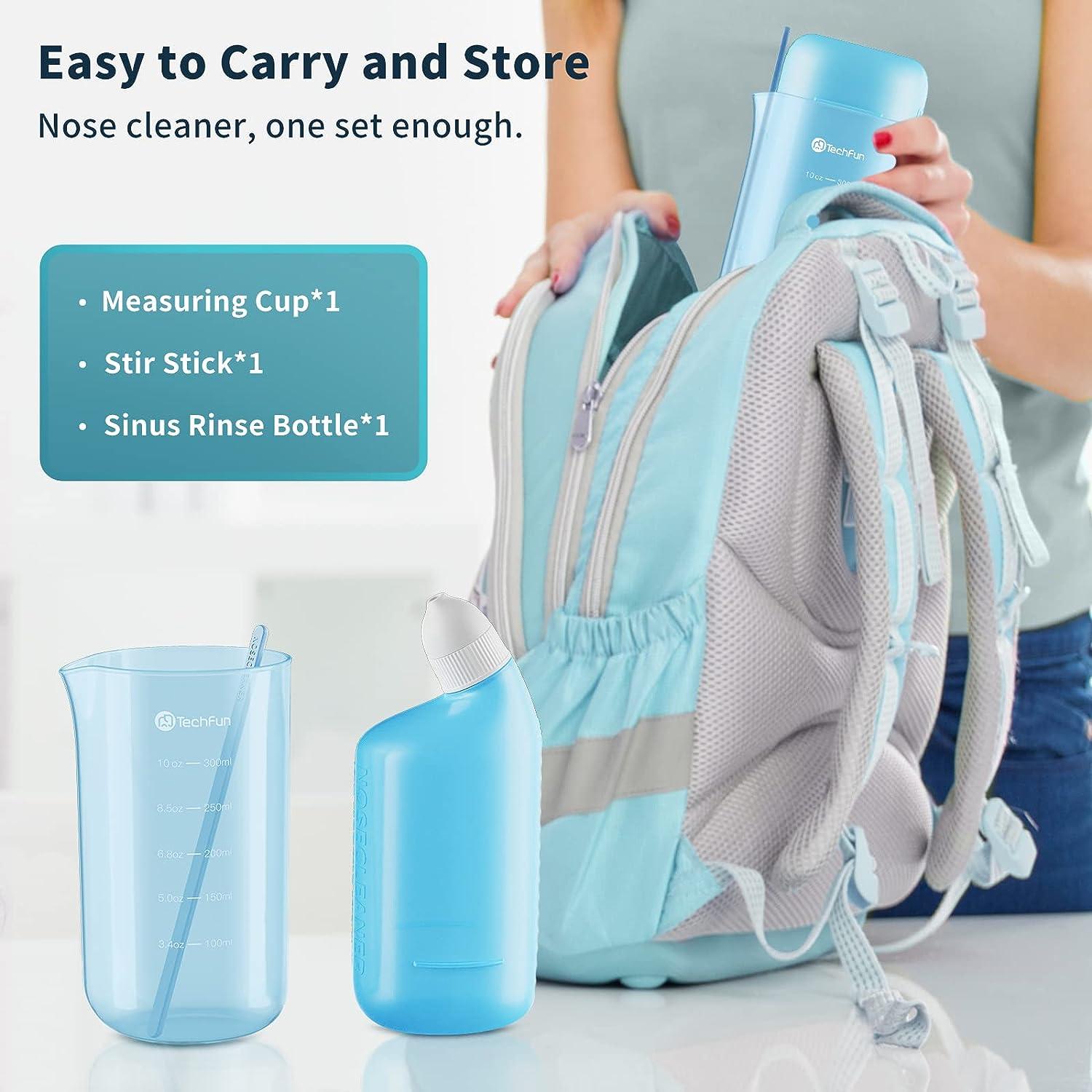 Tech Fun Neti Pot Sinus Rinse Kit - 300ml Nose Cleaner for Adults | BPA ...