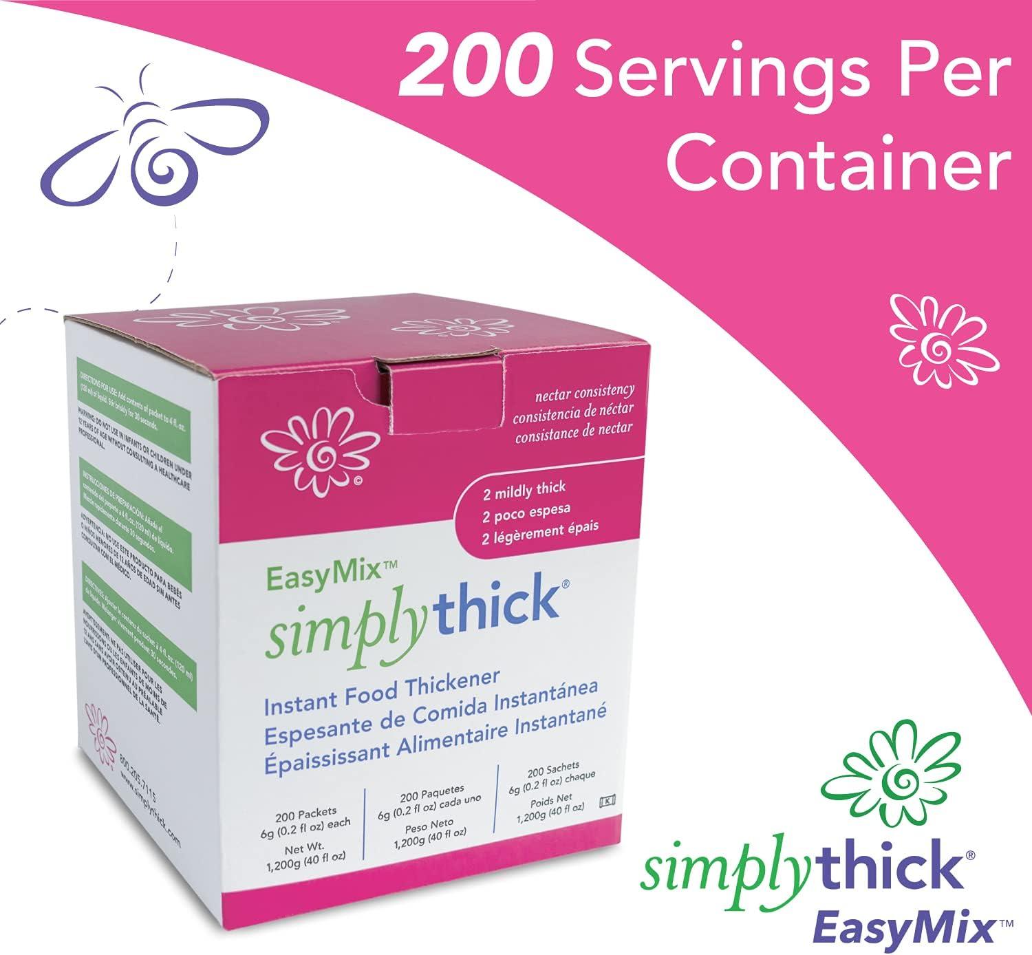SimplyThick EasyMix | 200 x 6g Packets | Thickener for Dysphagia ...
