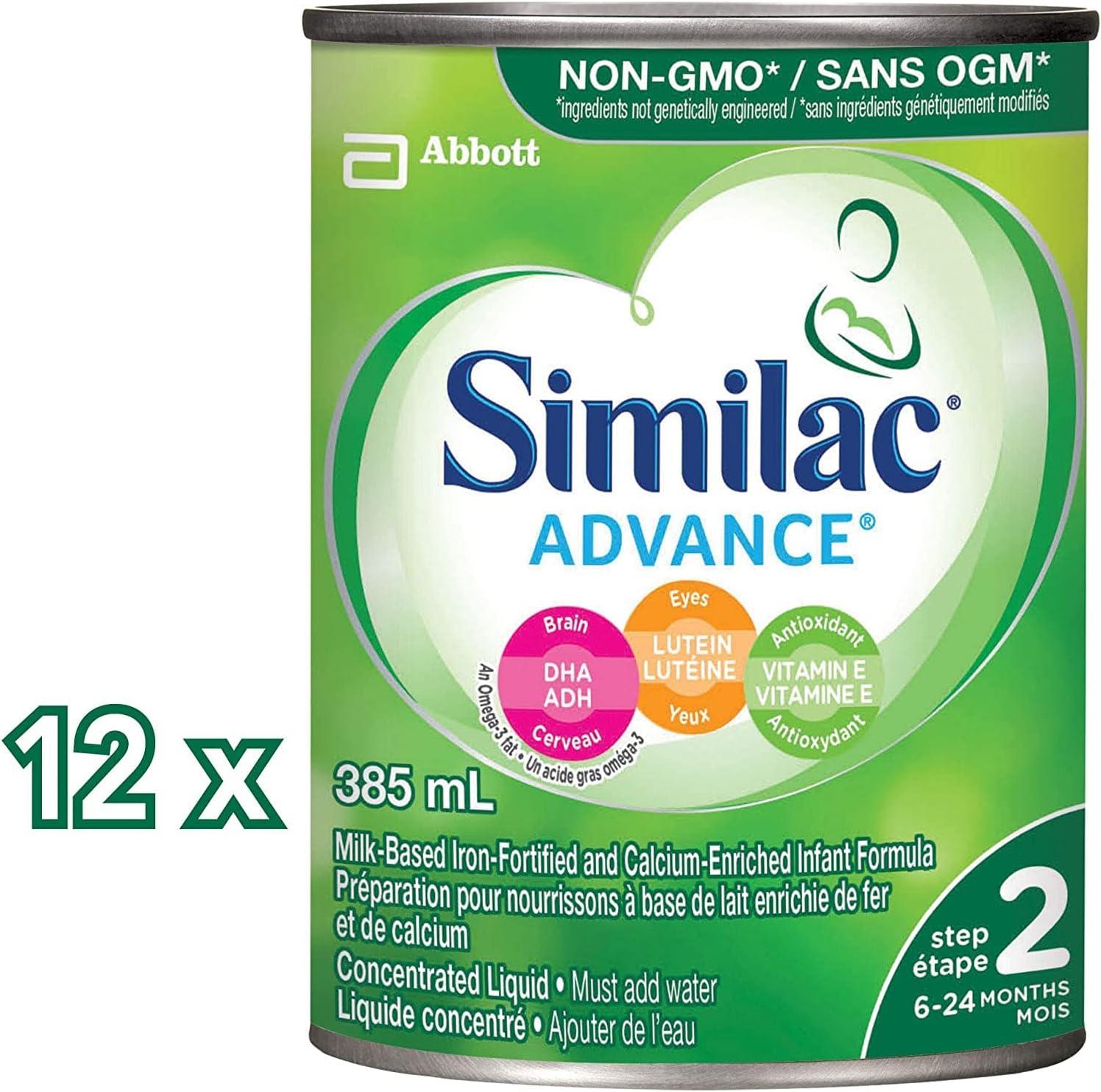 Similac Advance Step 2 Non-GMO Baby Formula Concentrated Liquid 12 x ...