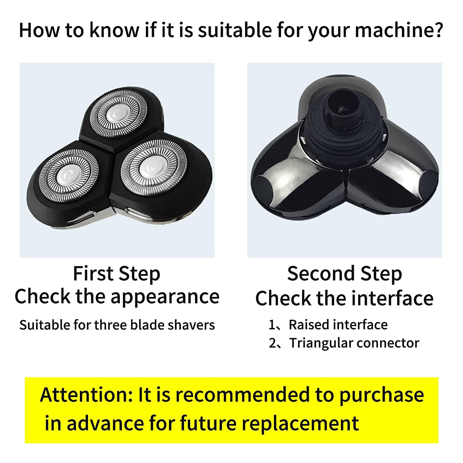 TIKLEAN Men's Electric Shavers Replacement Head - Three Blades Trimmers ...