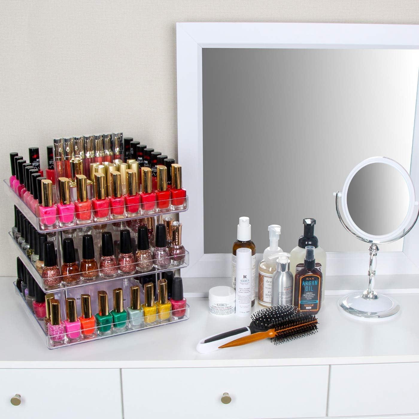 MK387 - Transparent Acrylic Nail Polish Rotating Display Rack | 3 ...