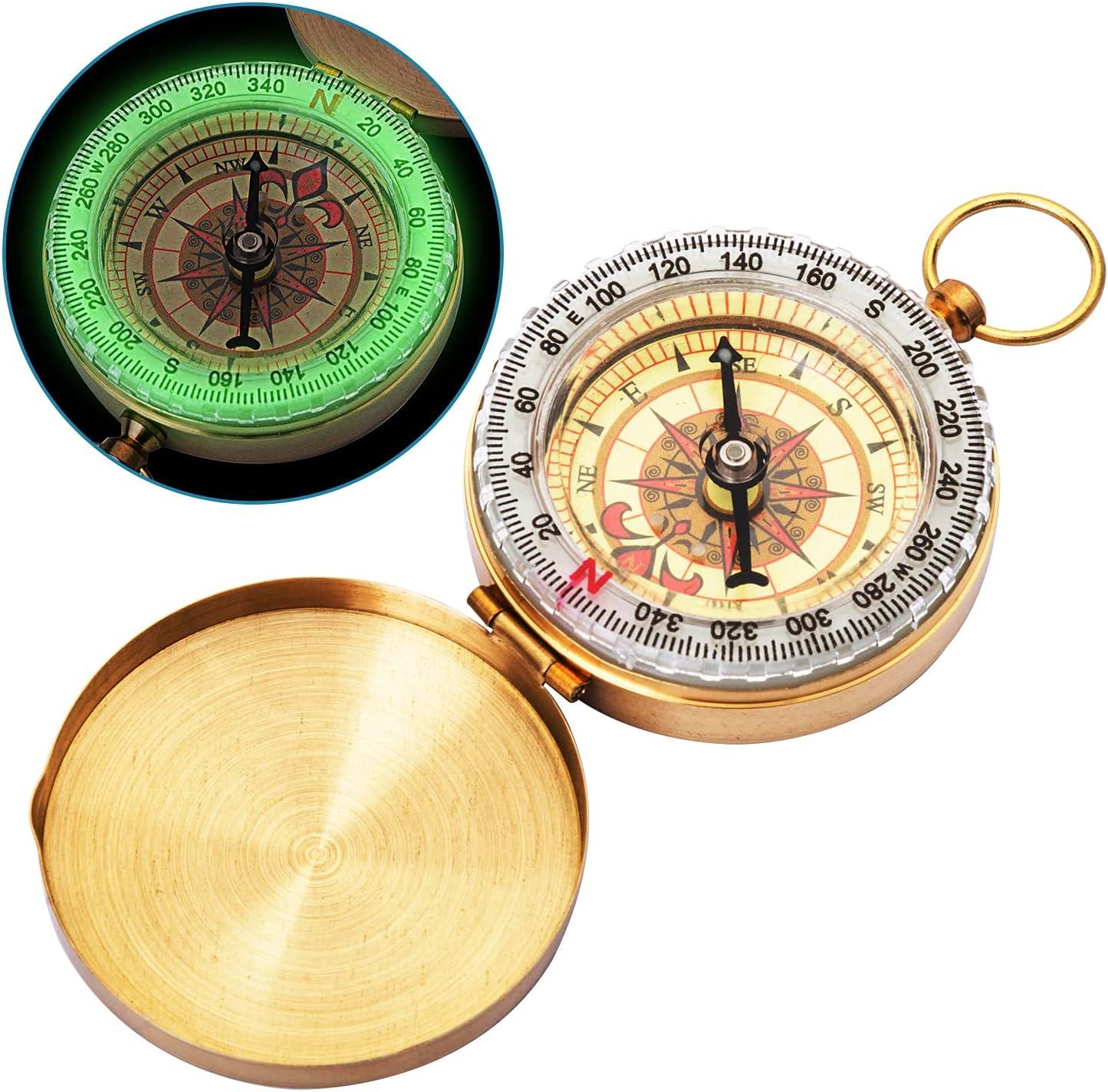 Posinly Camping Survival Compass Metal Pocket Compass Kids Compass for ...