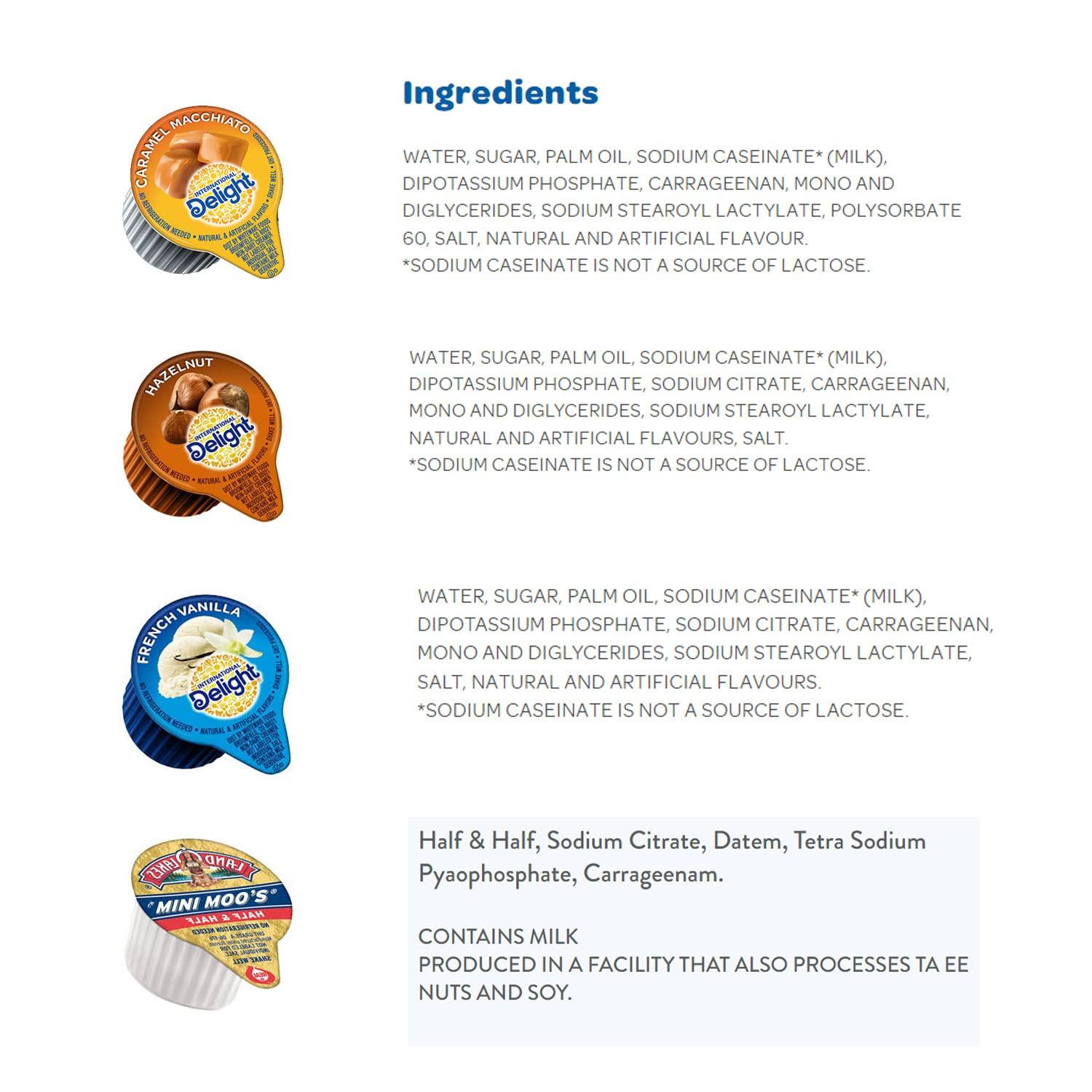 48 Count Mini Coffee Creamer Singles Set - Sweet Creamer Variety Pack ...