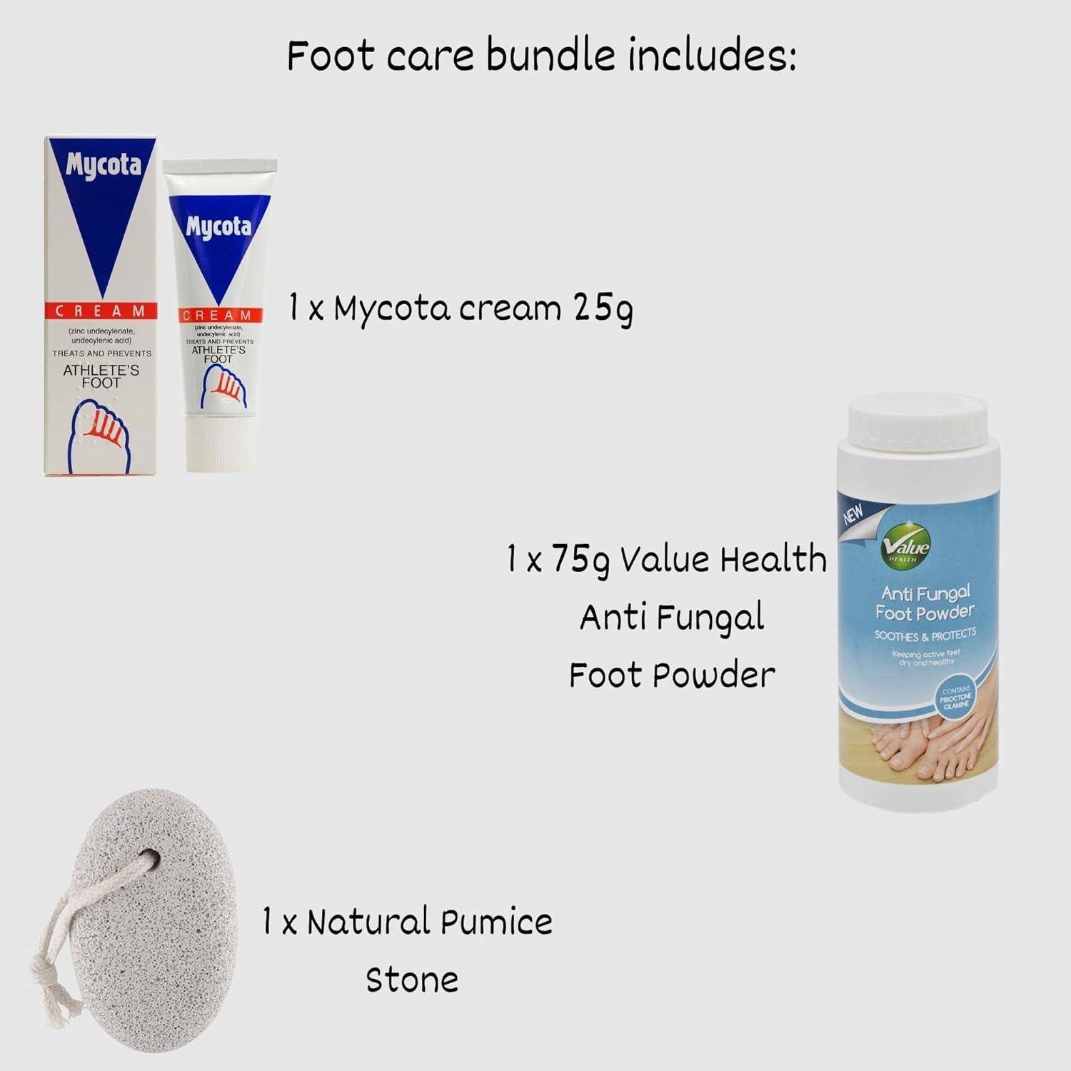 Athletes Foot Treatment Bundle: Mycota Cream 25g, Value Health ...