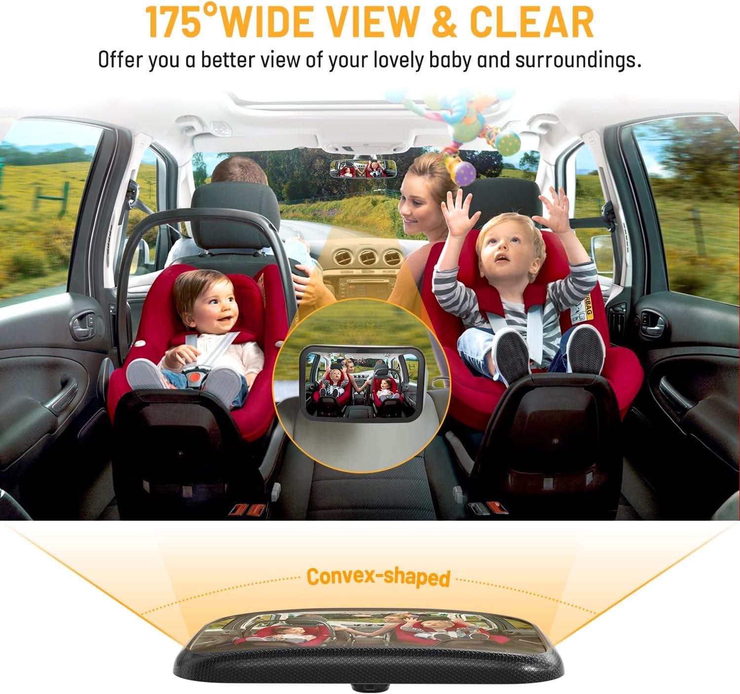 ENONEO Baby Car Mirror | 100% Shatterproof Rear Facing Safety Mirror ...