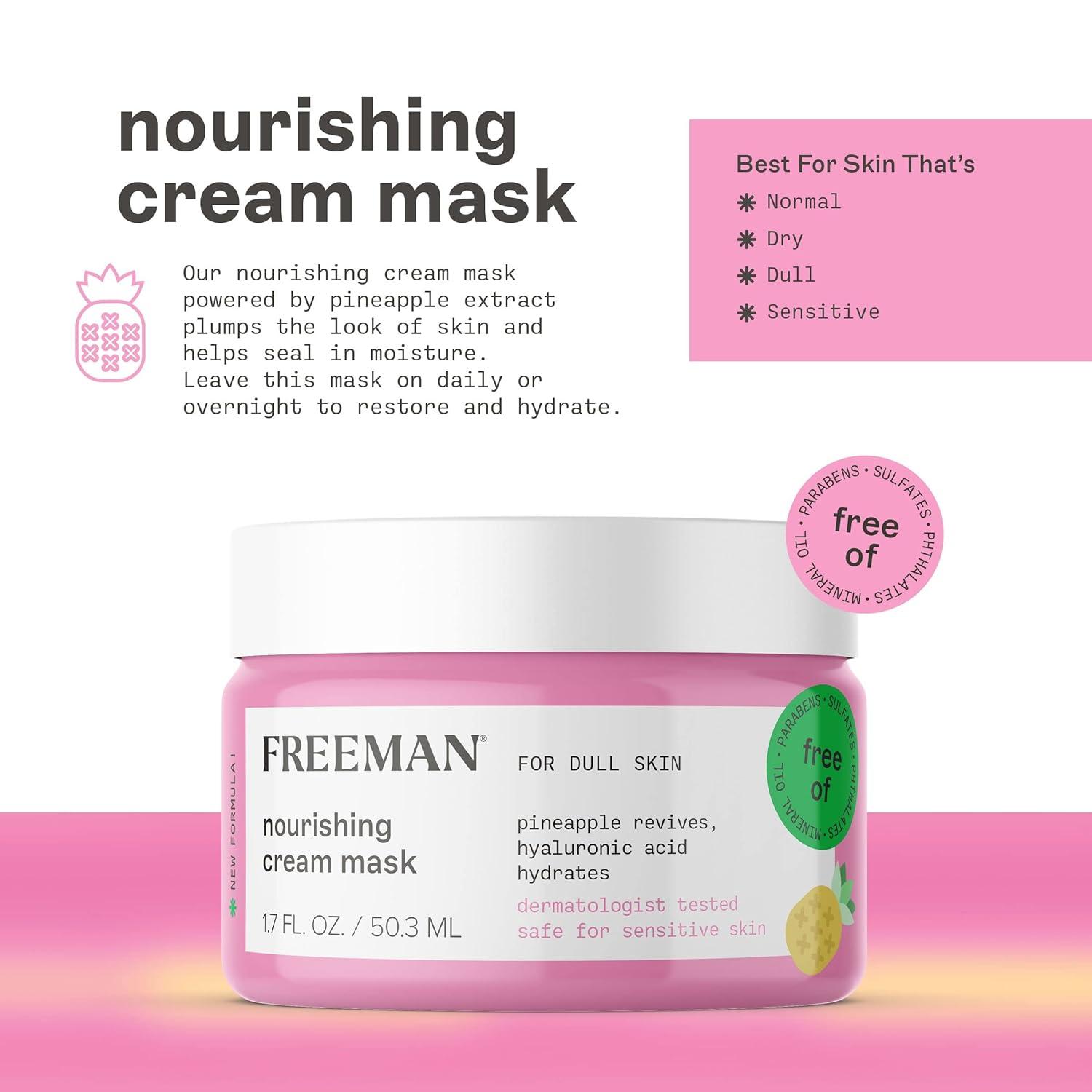 FREEMAN Nourishing Pineapple & Hyaluronic Acid Cream Facial Mask ...
