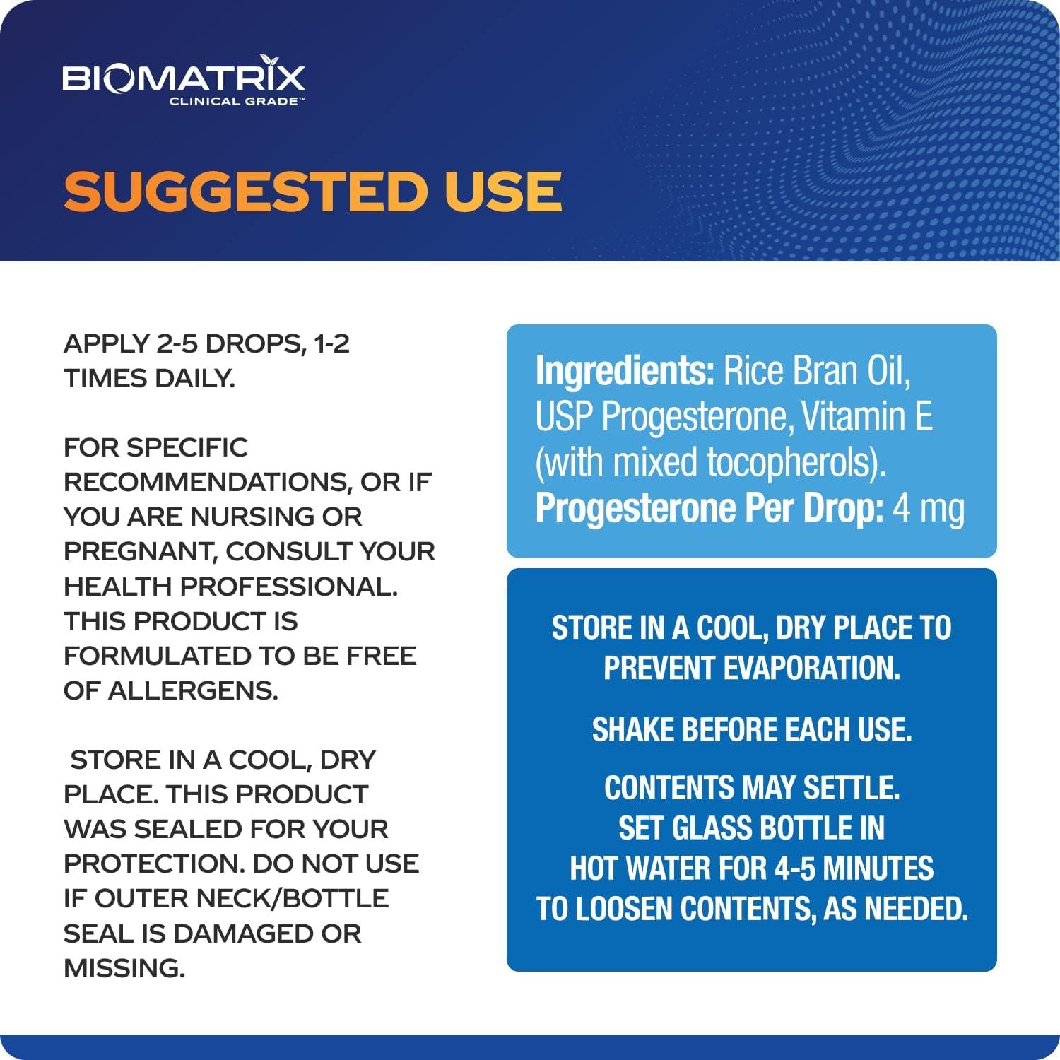 BioMatrix Pro-Adapt Progesterone in Oil (4mg per Drop, 500 Drops ...