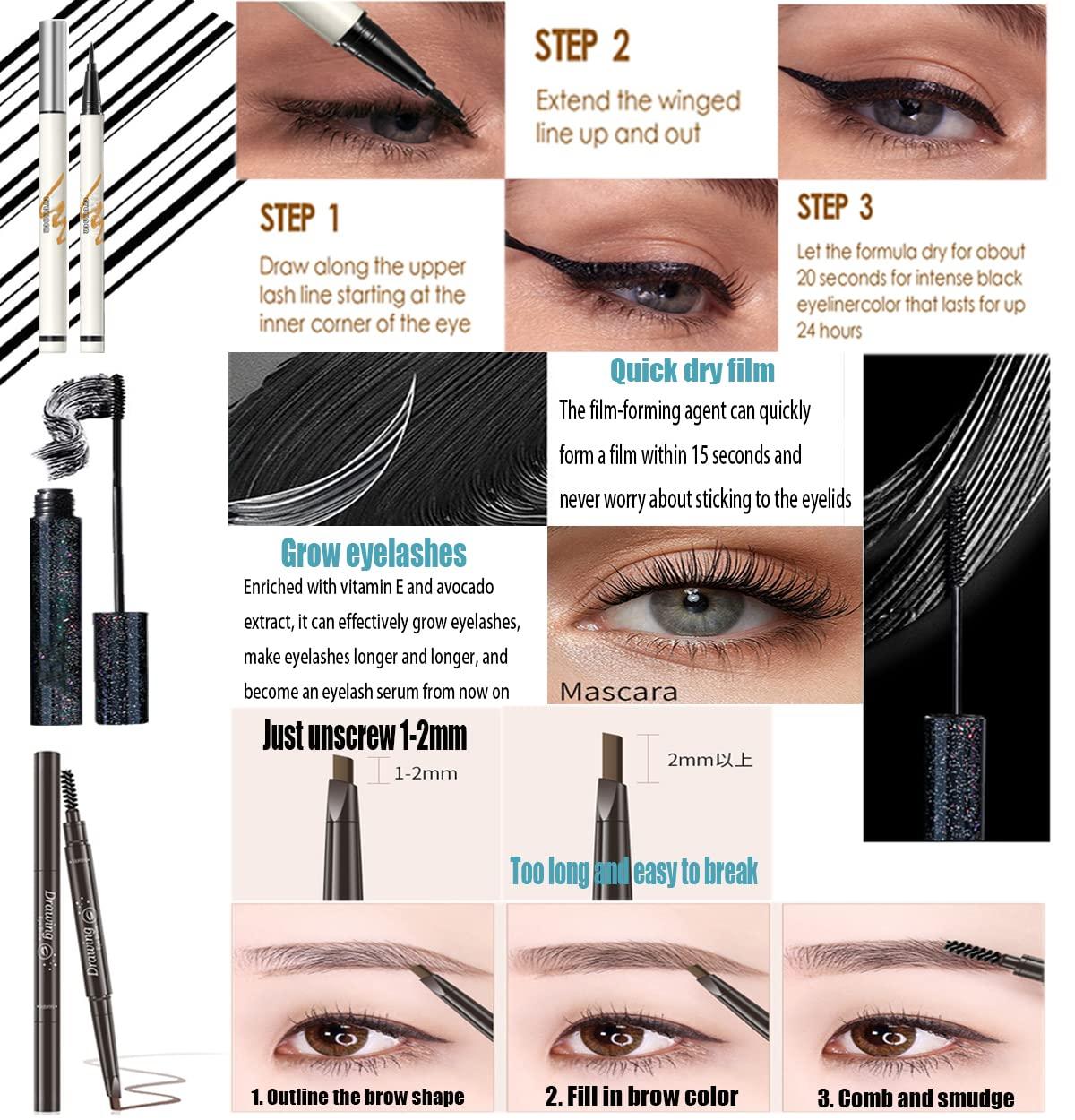 Complete Makeup Set Holiday Gift Box - Essentials Bundle with Eyeshadow ...