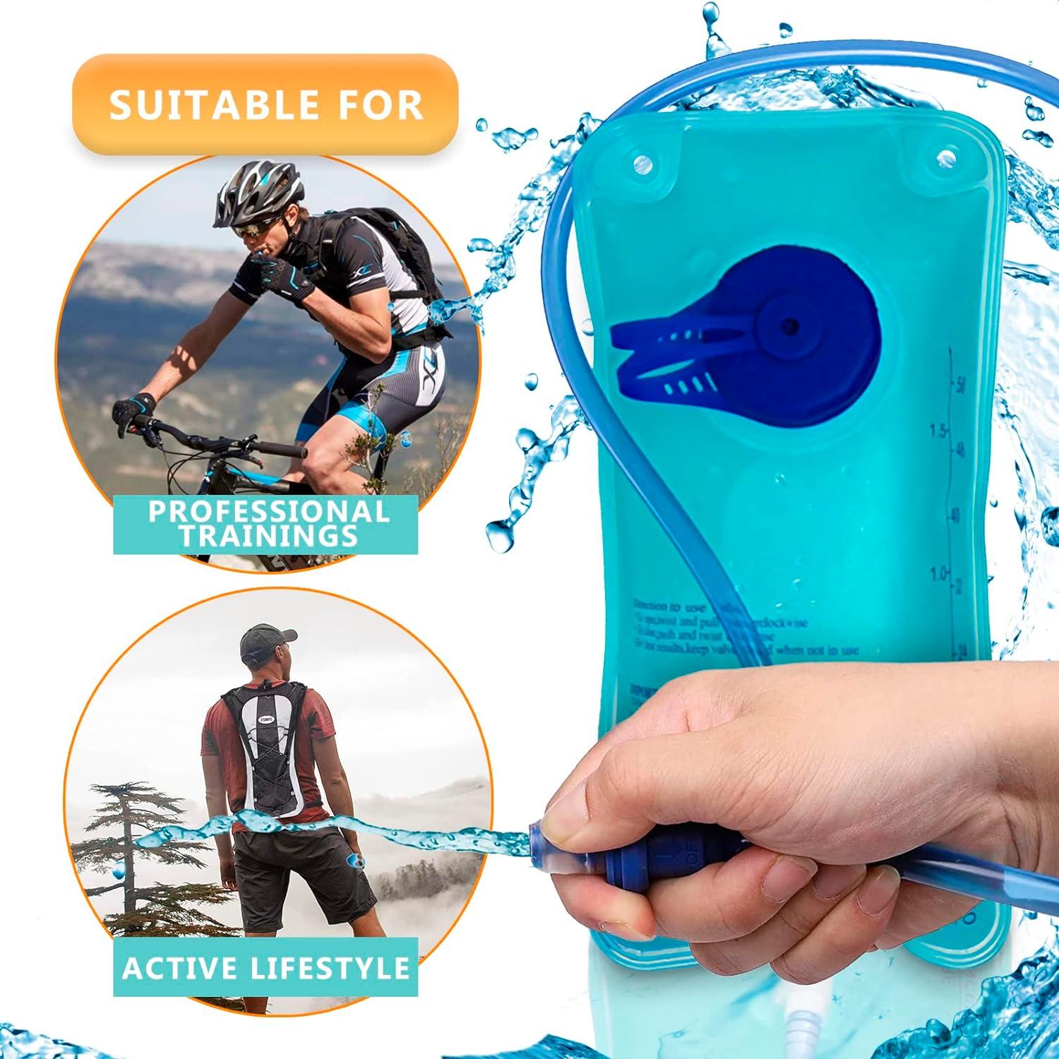 1.5L Leak Proof Water Bladder for Hiking Backpack - Camping Hydration ...