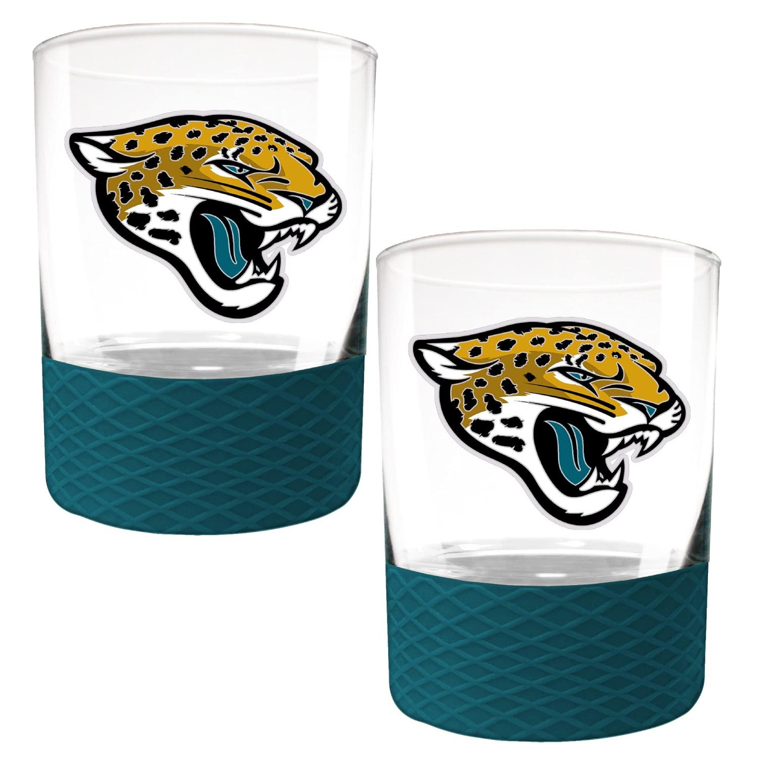 Jacksonville Jaguars 2-Pack 14oz. Rocks Glass Set with Silicone Grip ...
