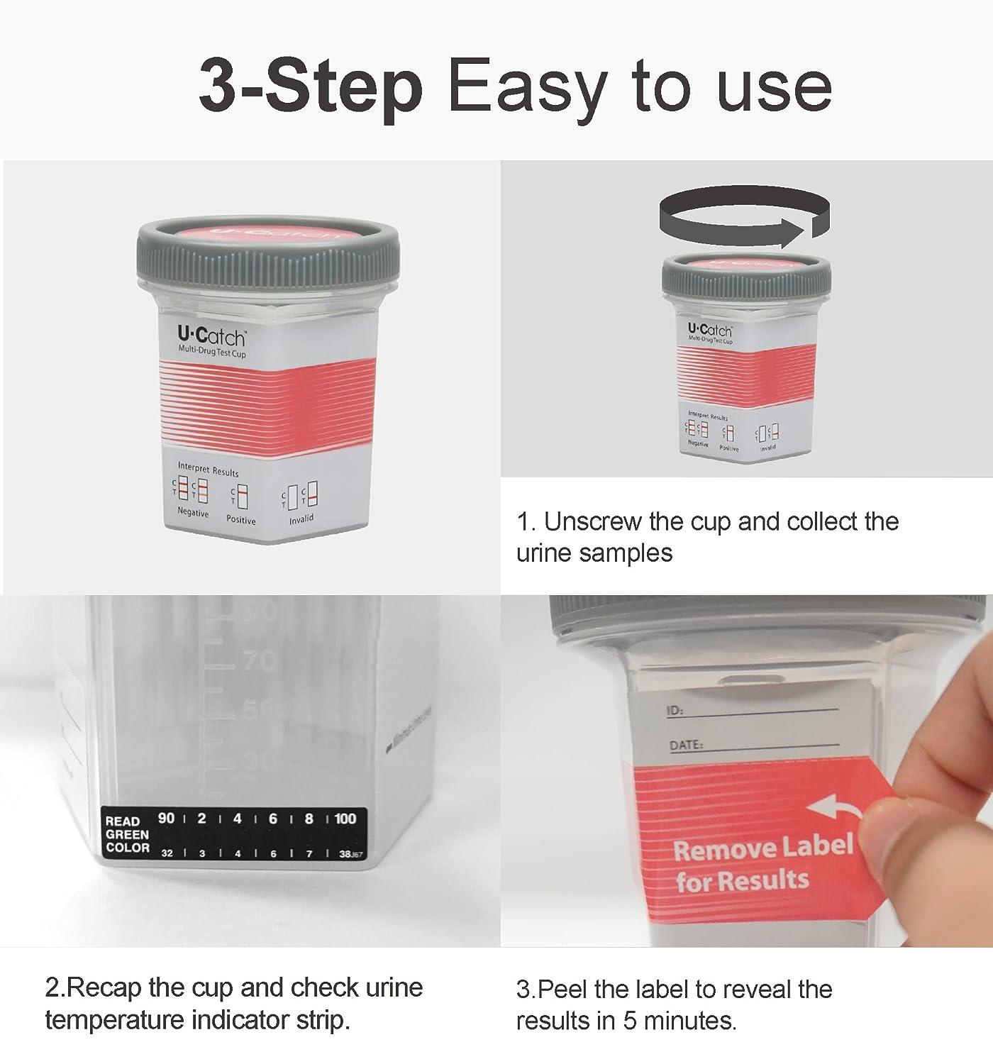 25 Pack U-CATCH Plus 12 Panel Urine Test Cup Kit - Rapid At-Home ...