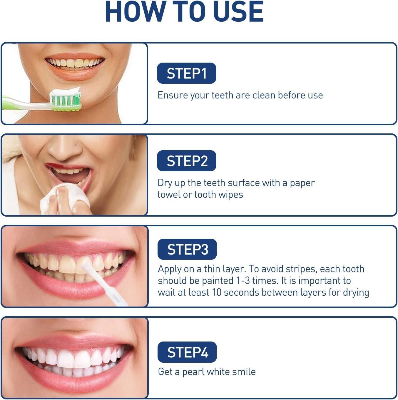 2024 New 1/2/3/4/5Pcs Power Teeth Whitening Gel Paint on Teeth Instant ...