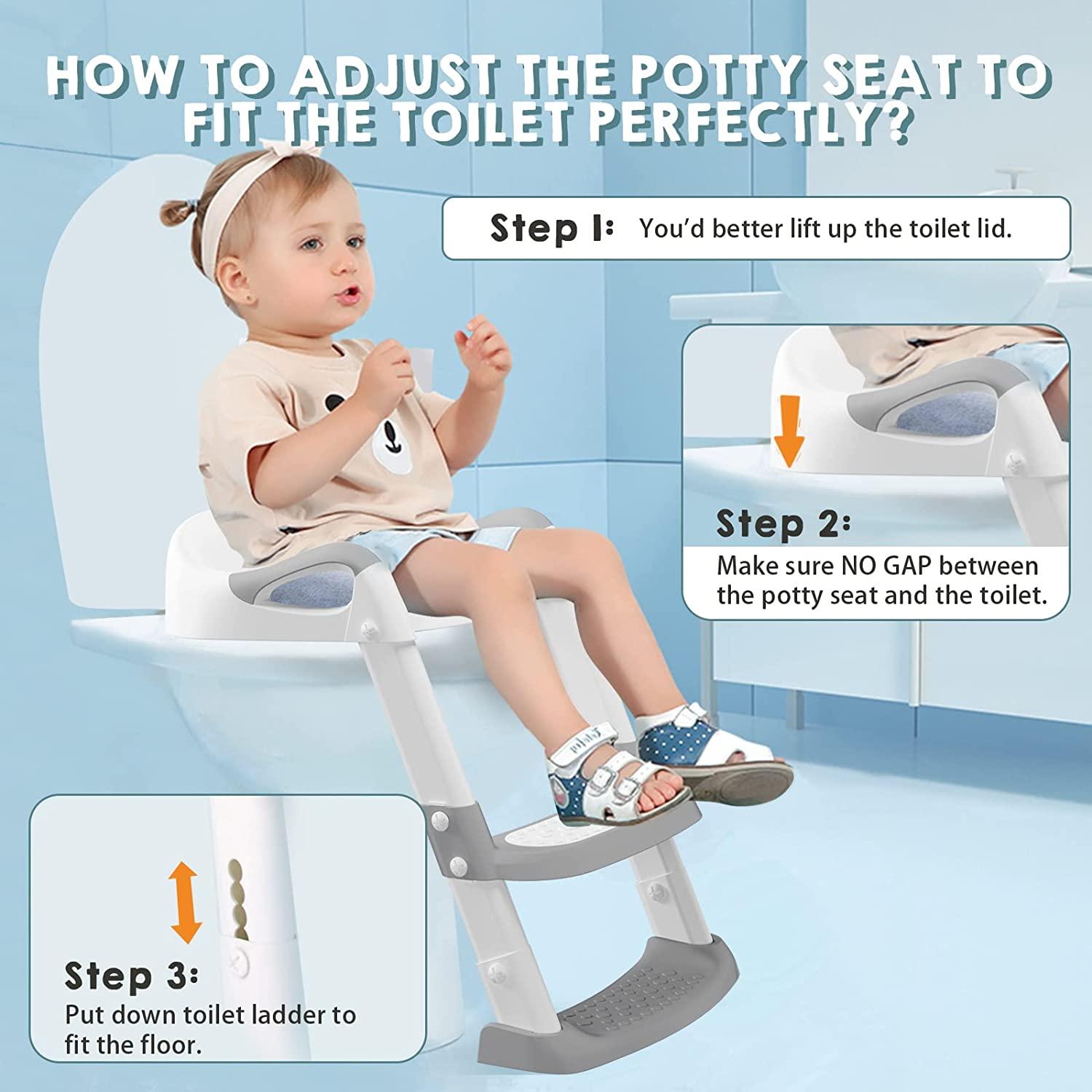 Potty Training Seat with Step Stool Ladder - Gentle Monster Toddler ...
