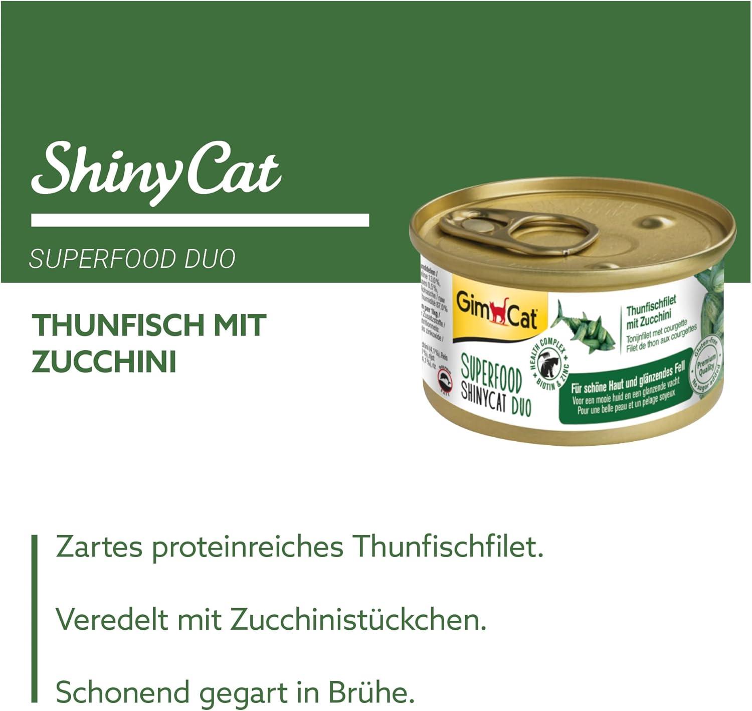 Gimcat Superfood Shinycat Duo Tuna & Zucchini - Sugar-Free Cat Food (24 ...