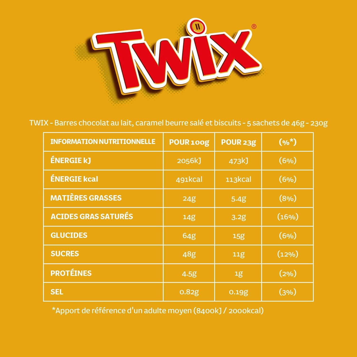 TWIX - Milk Chocolate Caramel Salted Butter & Biscuits Bars - 5 sachets ...
