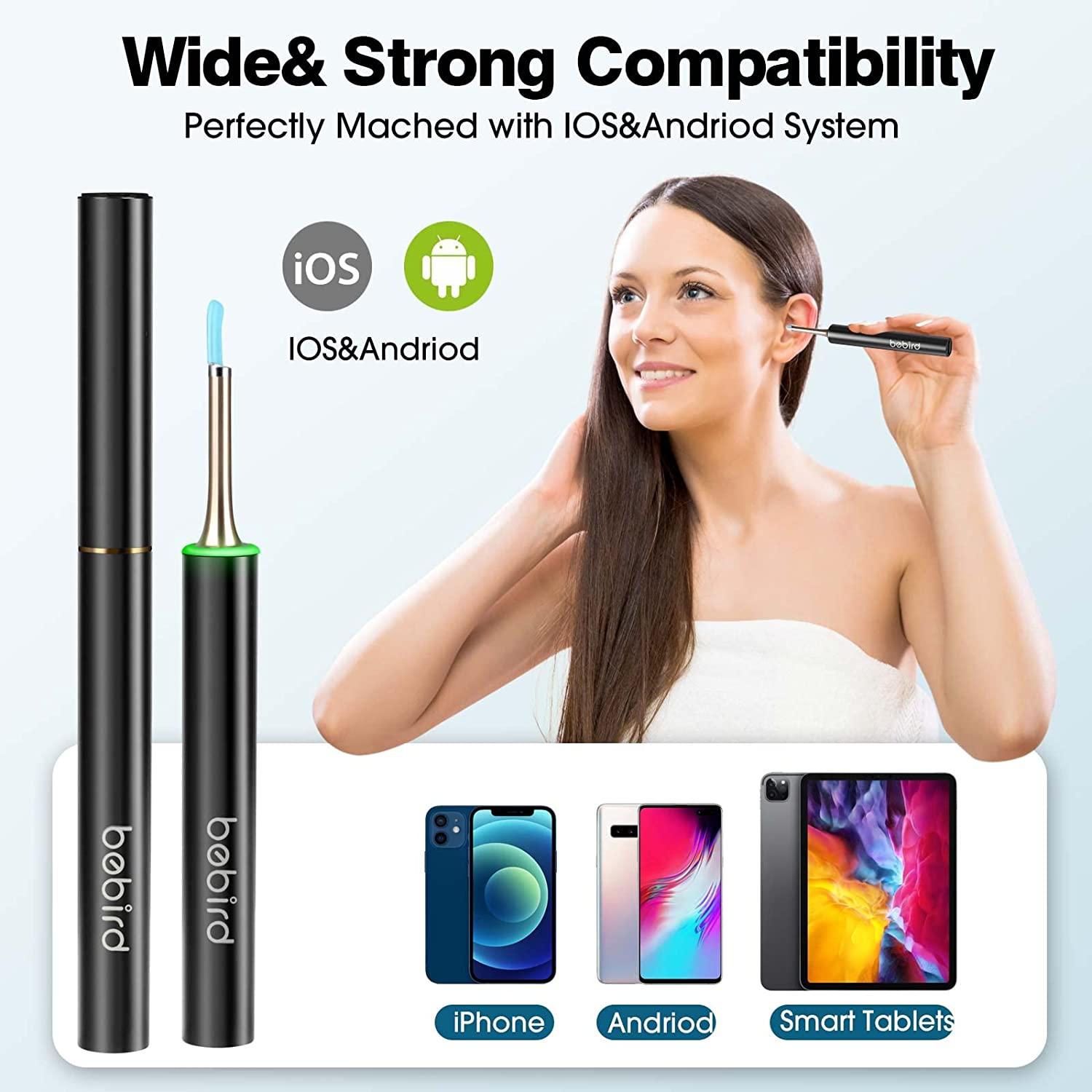 BEBIRD T15-black Ear Wax Removal Tool Kit | 1960P HD Ear Camera | WiFi ...