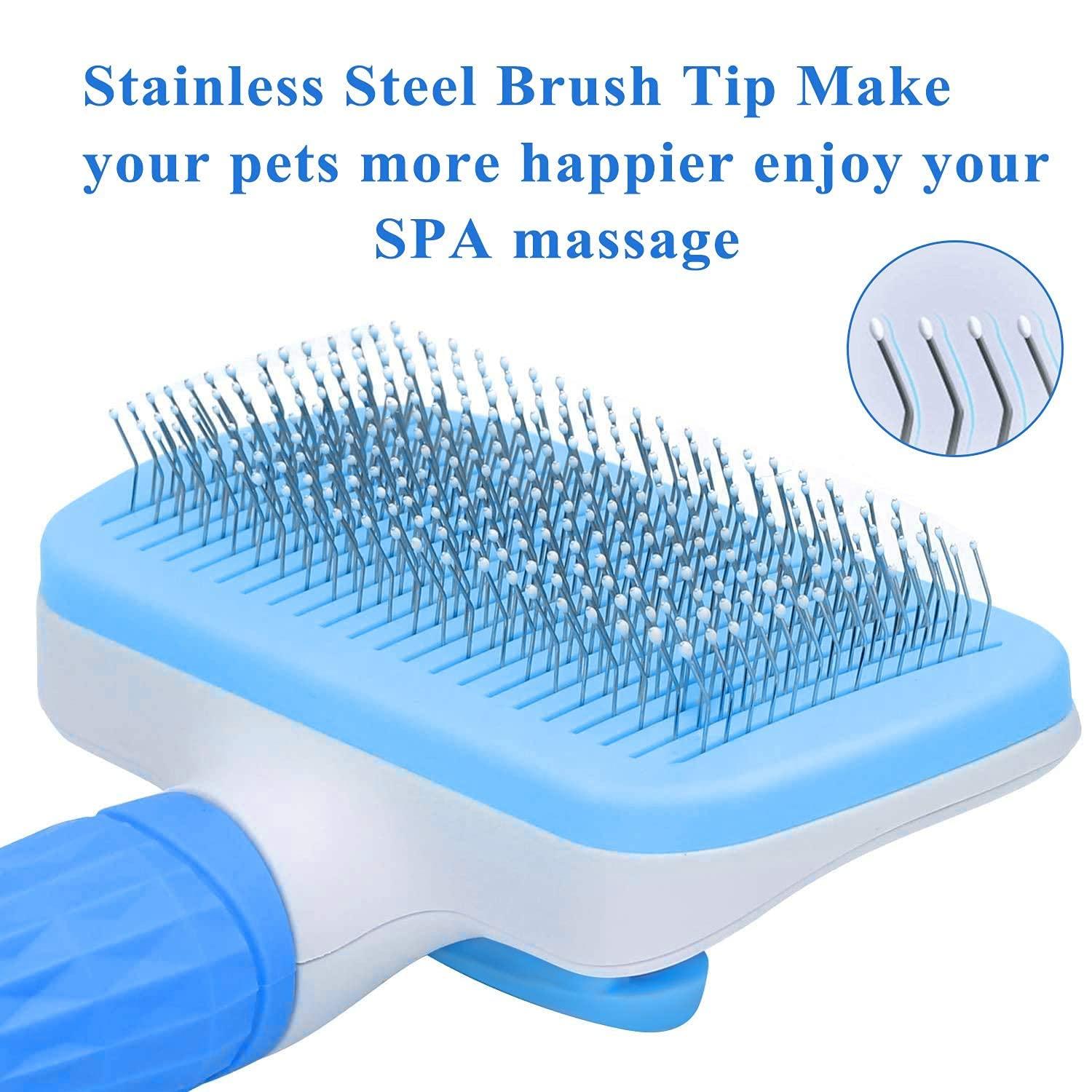 Self Cleaning Dog Grooming Brush for Pets - Removes Mats and Tangled ...
