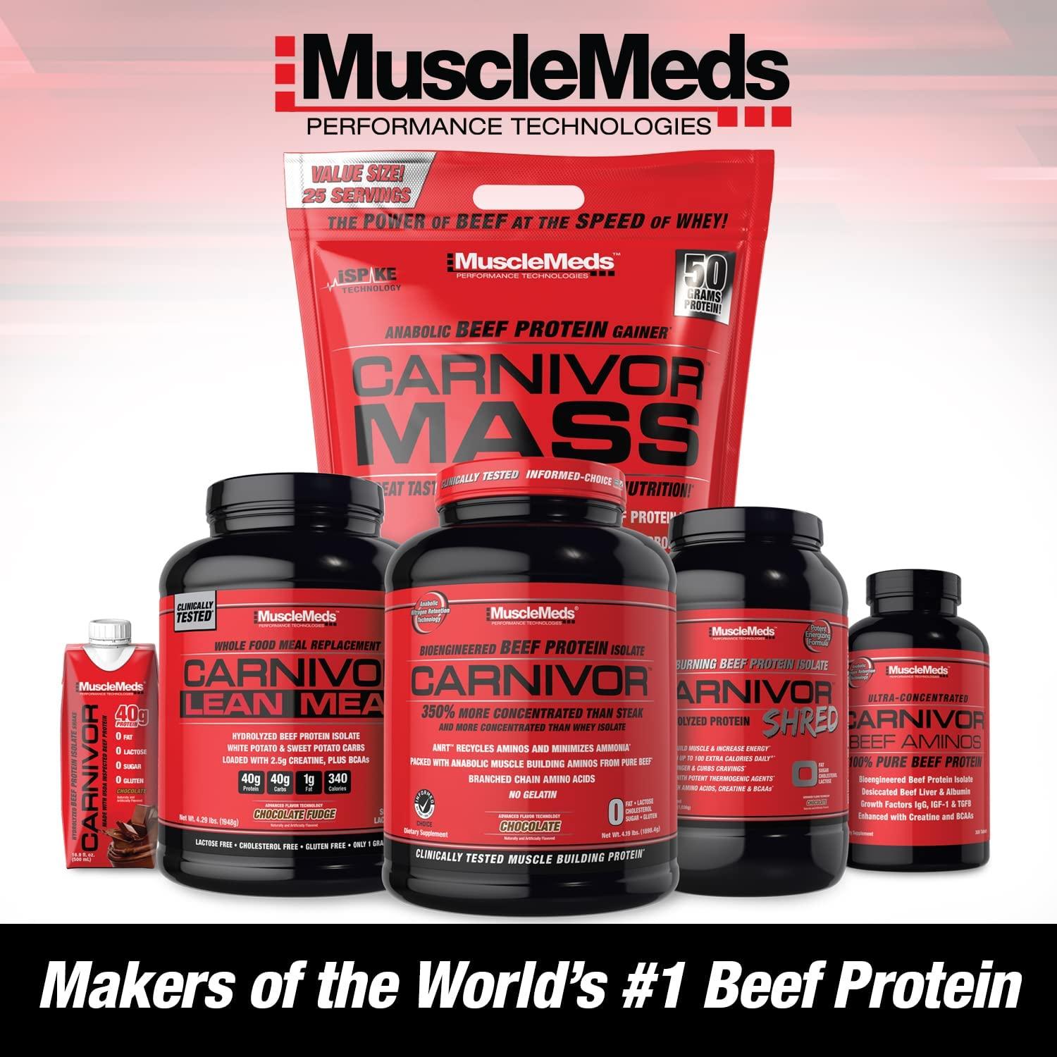 MuscleMeds Carnivor Mass Gainer Beef Protein Isolate Shake - Cookies ...
