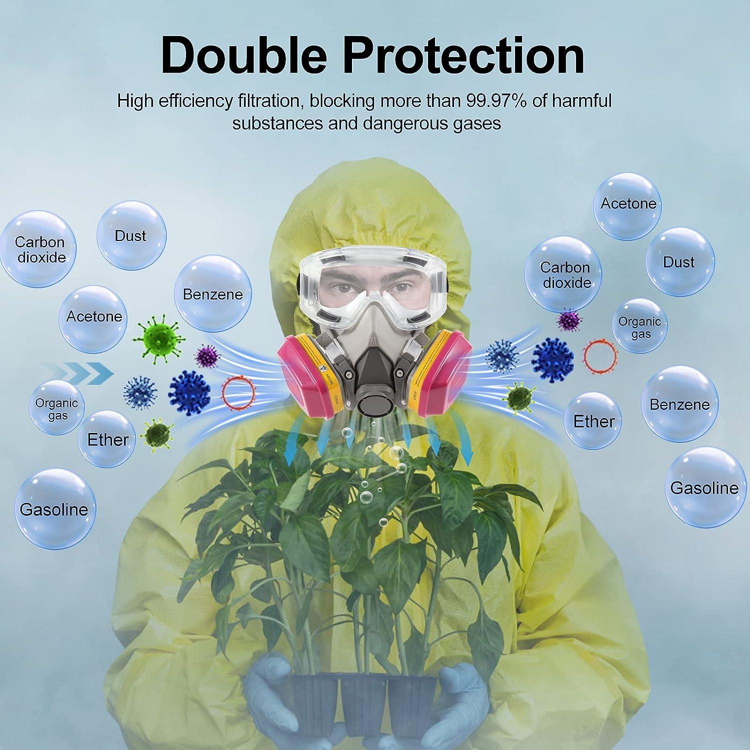 Half Face Respirator Mask with 60923 Filter Reusable Gas Mask with Anti ...