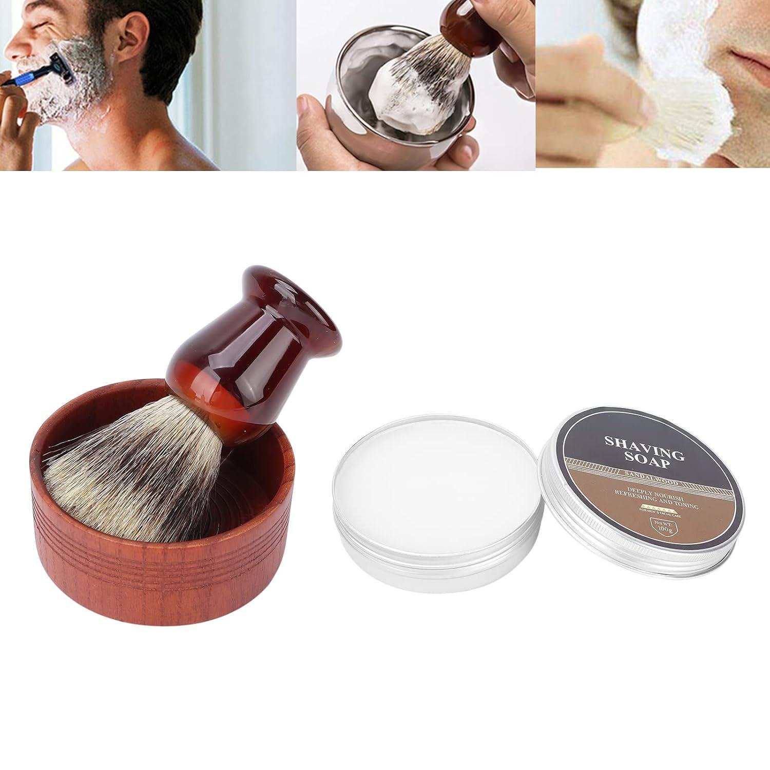 Men's 3-in-1 Shaving Soap Set | Beard Care Gifts with Bowl & Brushes ...