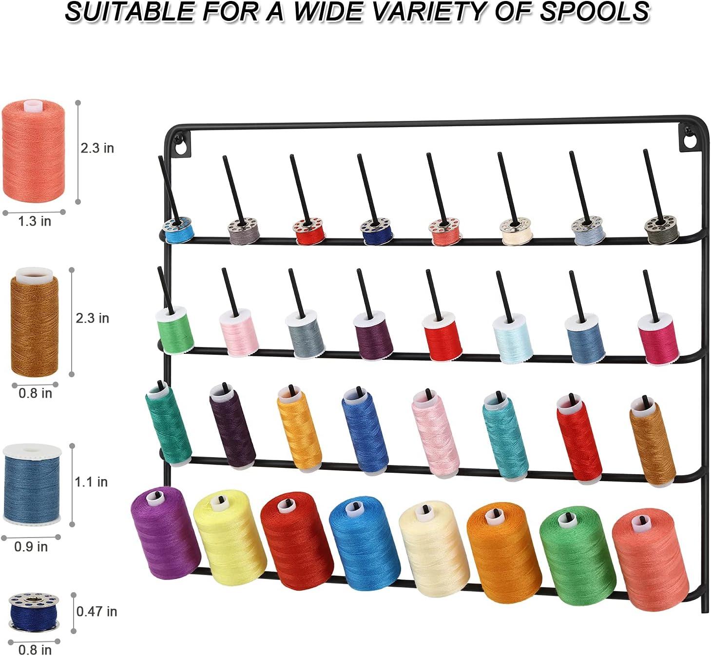 4 Pack Wall-Mounted Sewing & Embroidery Thread Rack - Large 32-Spool ...