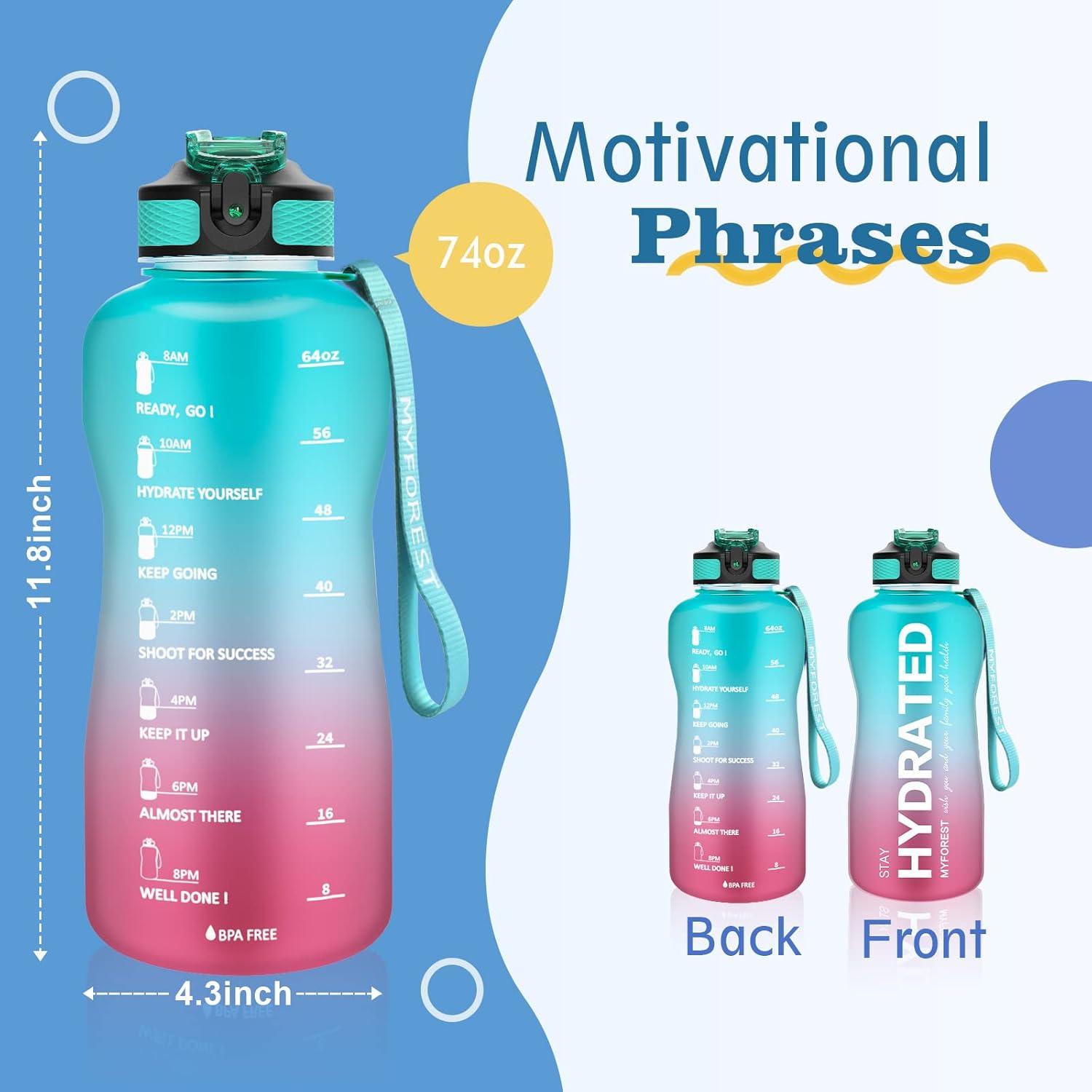 Myforest 2.2L Large Drinking Bottle - BPA-Free Time Marking Fall-Proof Folding Lock | 2200ml ...