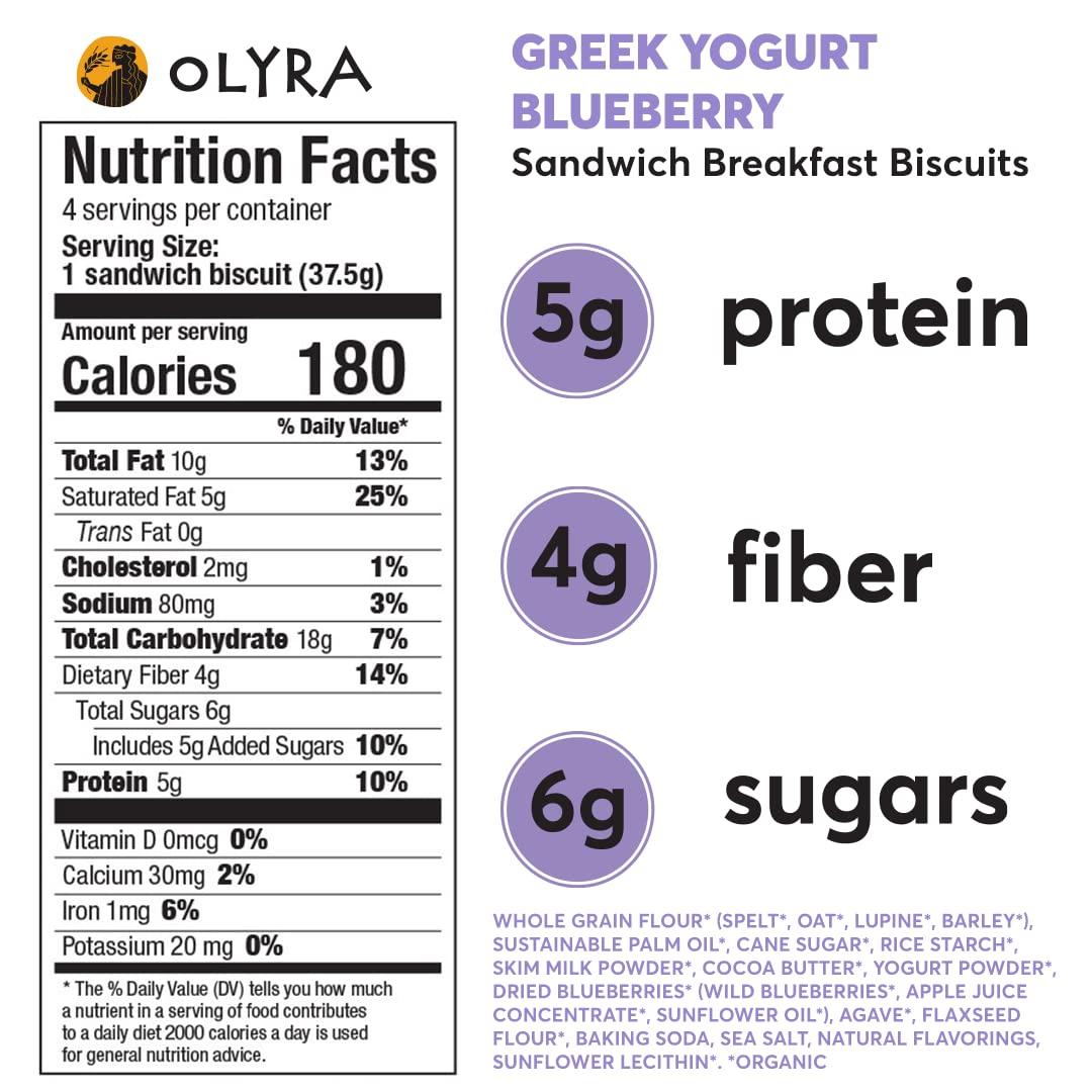 OLYRA Organic Blueberry Breakfast Sandwiches | Low-Sugar, High-Fiber ...