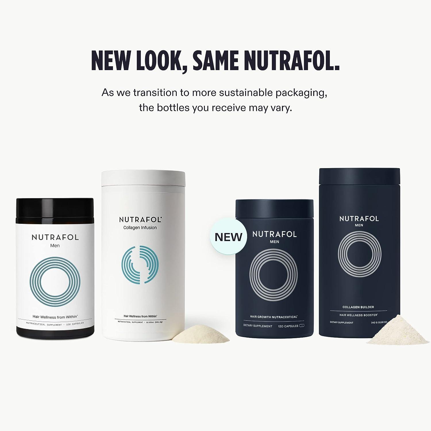 Nutrafol Men's Hair Growth Supplement & Collagen Peptides Powder ...