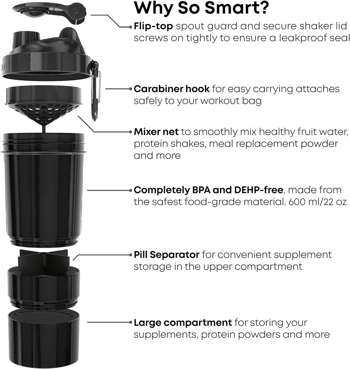 Smartshake Original 2GO Shaker Cup - 600ml Capacity | Neon Pink ...