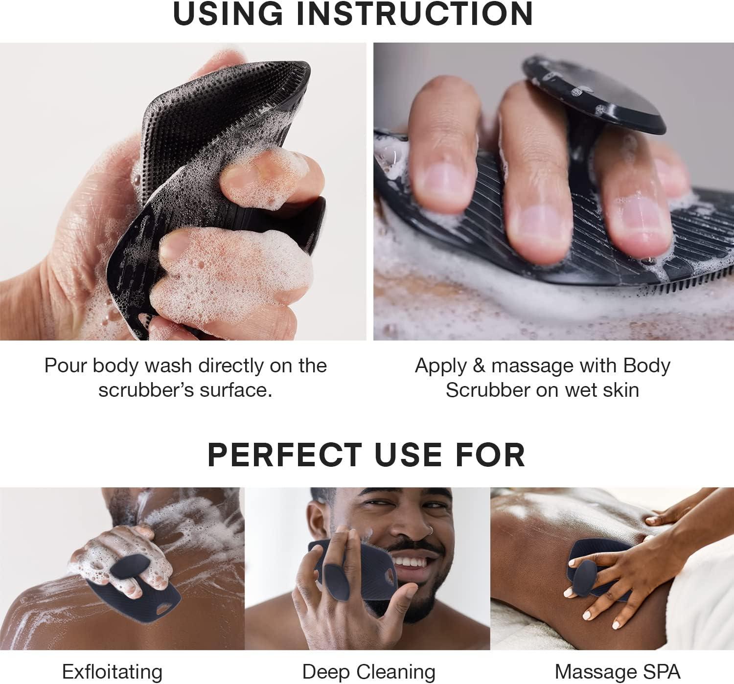 Men's Advanced Silicone Body Scrubber - Nourishing Exfoliating Skin ...