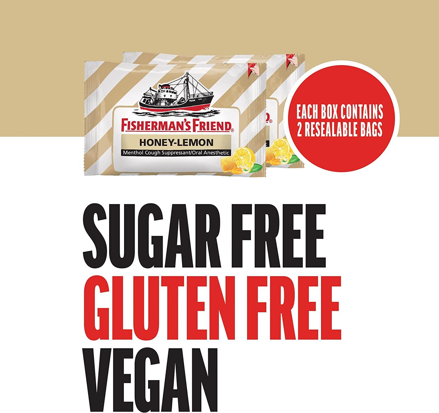 Fisherman's Friend Sugar Free Honey-Lemon Cough Drops - 240 Menthol Lozenges (6 Packs of 40 ...