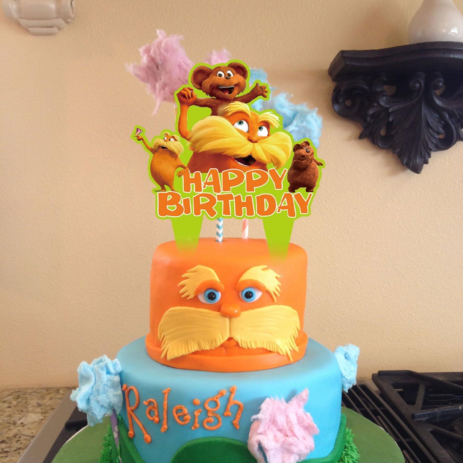 37 Pcs Lorax Cake Topper and Cupcake Toppers Set Lorax Birthday Party Supplies for Lorax ...