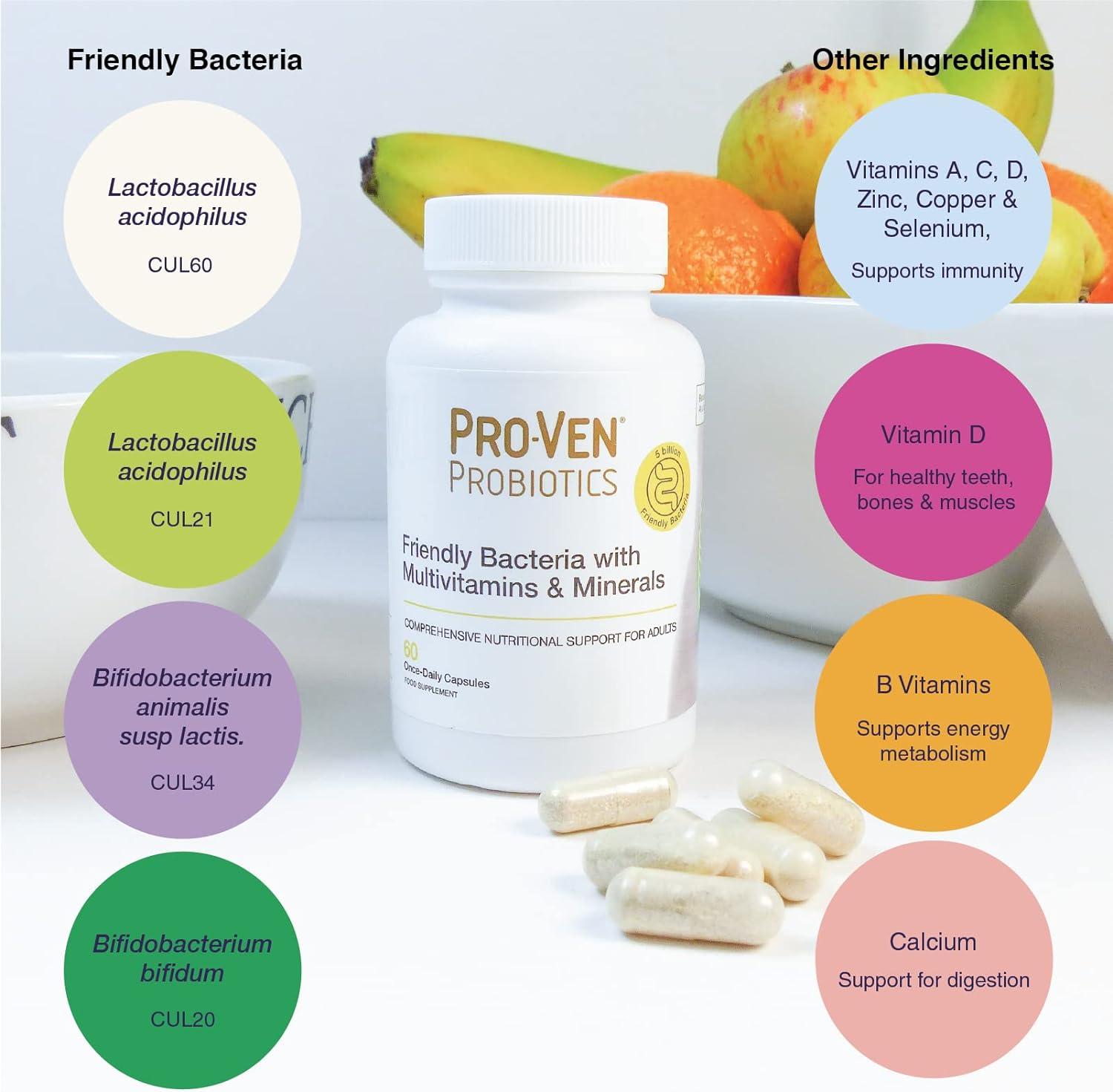 Pro-Ven Probiotics Once Daily 5 Billion CFU + Multivitamins & Minerals ...