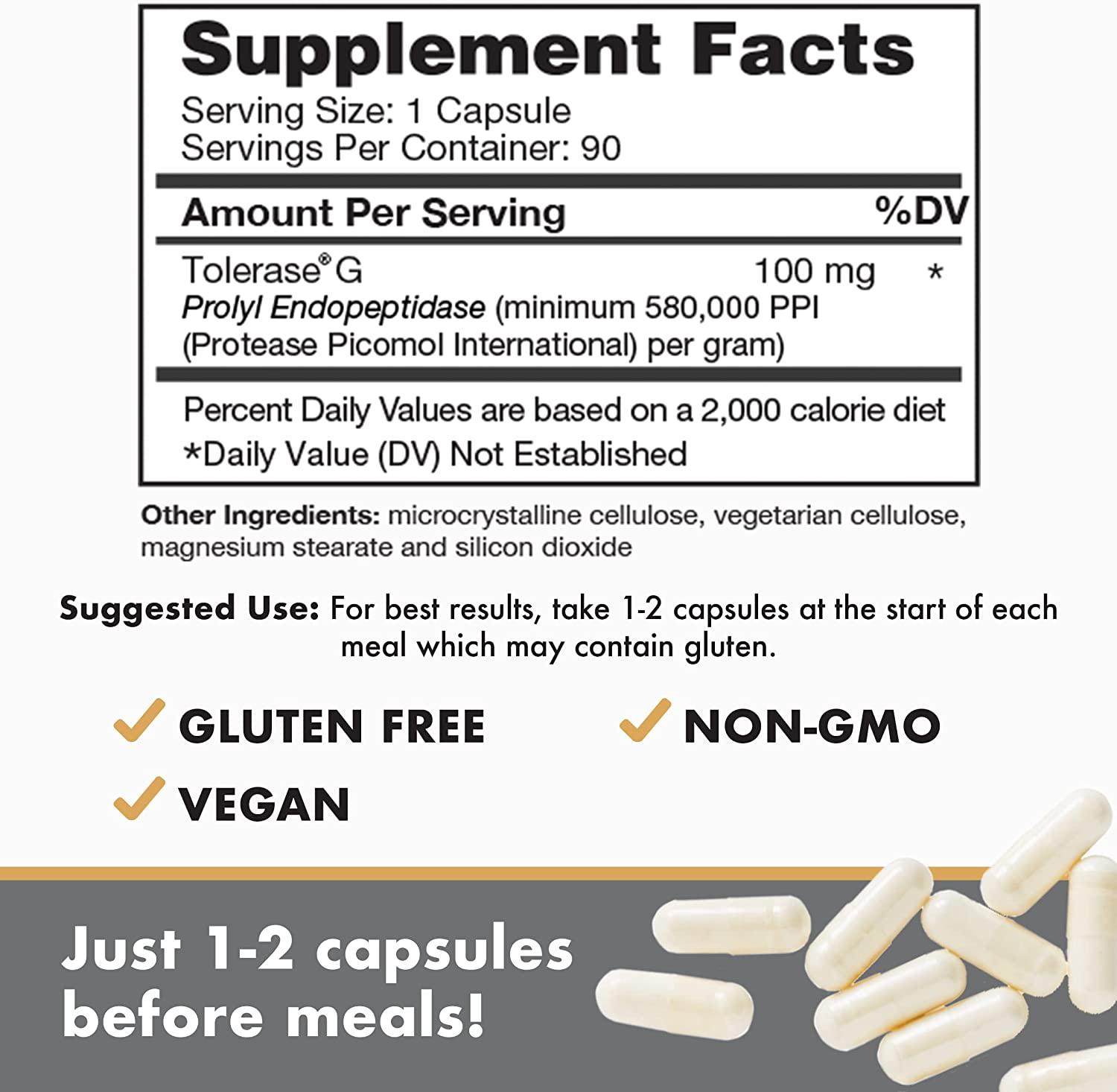 Bricker Labs GlutnGo with Tolerase G 100mg - Gluten Intolerance ...