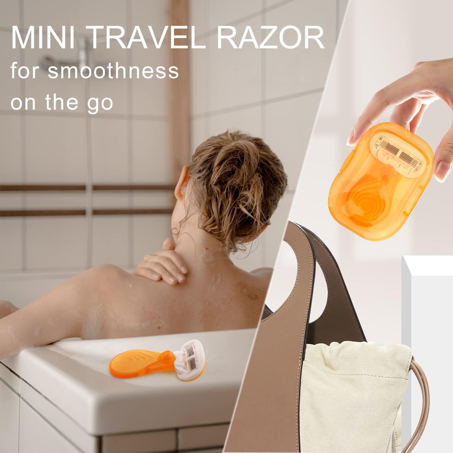 5-Blade Mini Razors for Women with Handle, Refills & Case - Portable ...